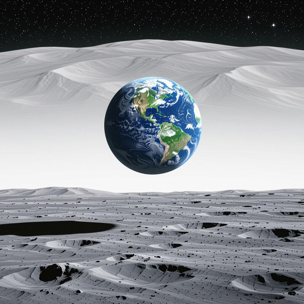 Pictures Of Earth From The Moon - AI Generated Views