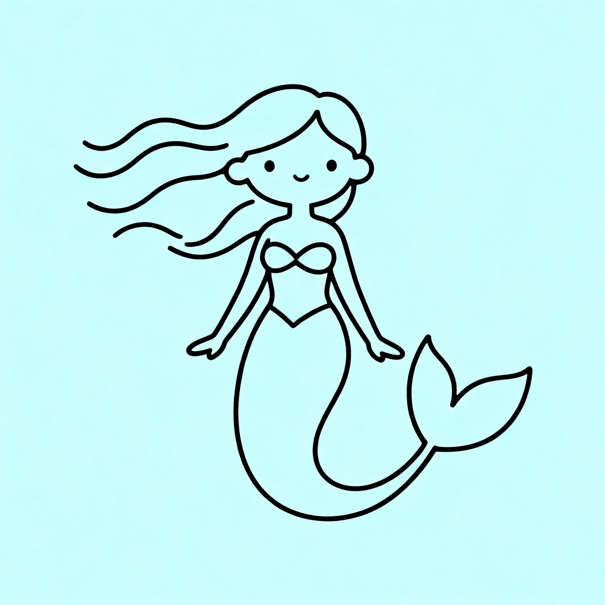 Simple Mermaid Drawing - Easy AI Art Generator
