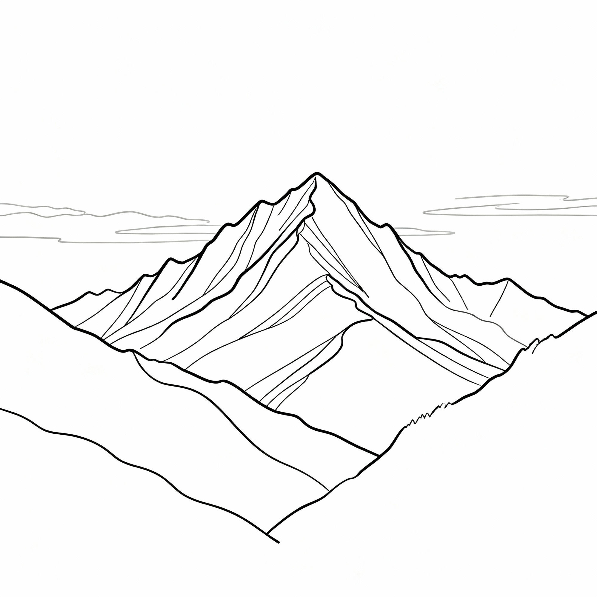 Mountain Simple Drawing - AI Art Gallery
