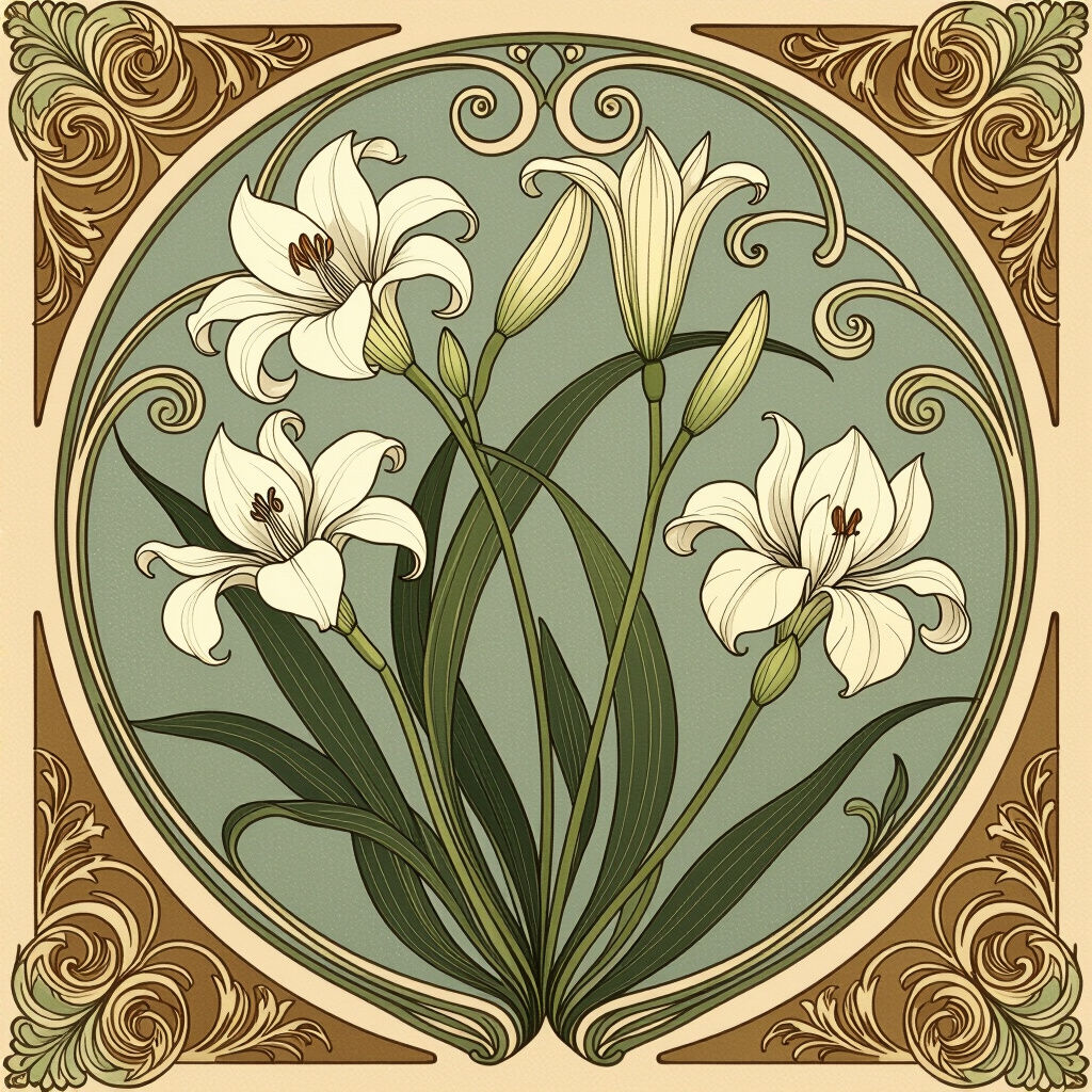 Art Nouveau Flowers Gallery - AI Art