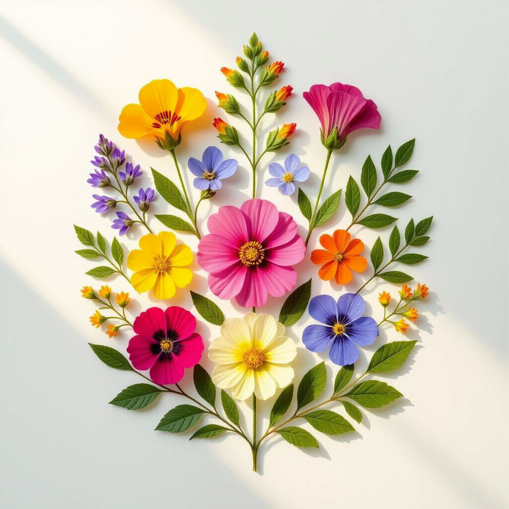 Pressed Flower Art Ideas - AI Generated Designs