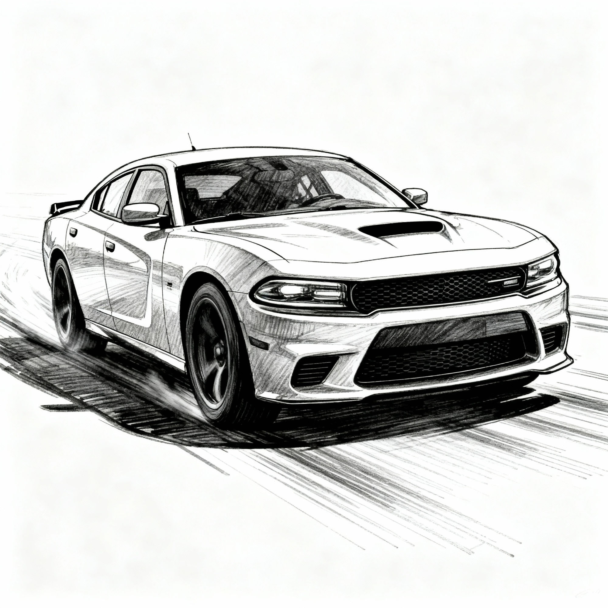 Hellcat Charger Drawings - Create Your Own AI Art