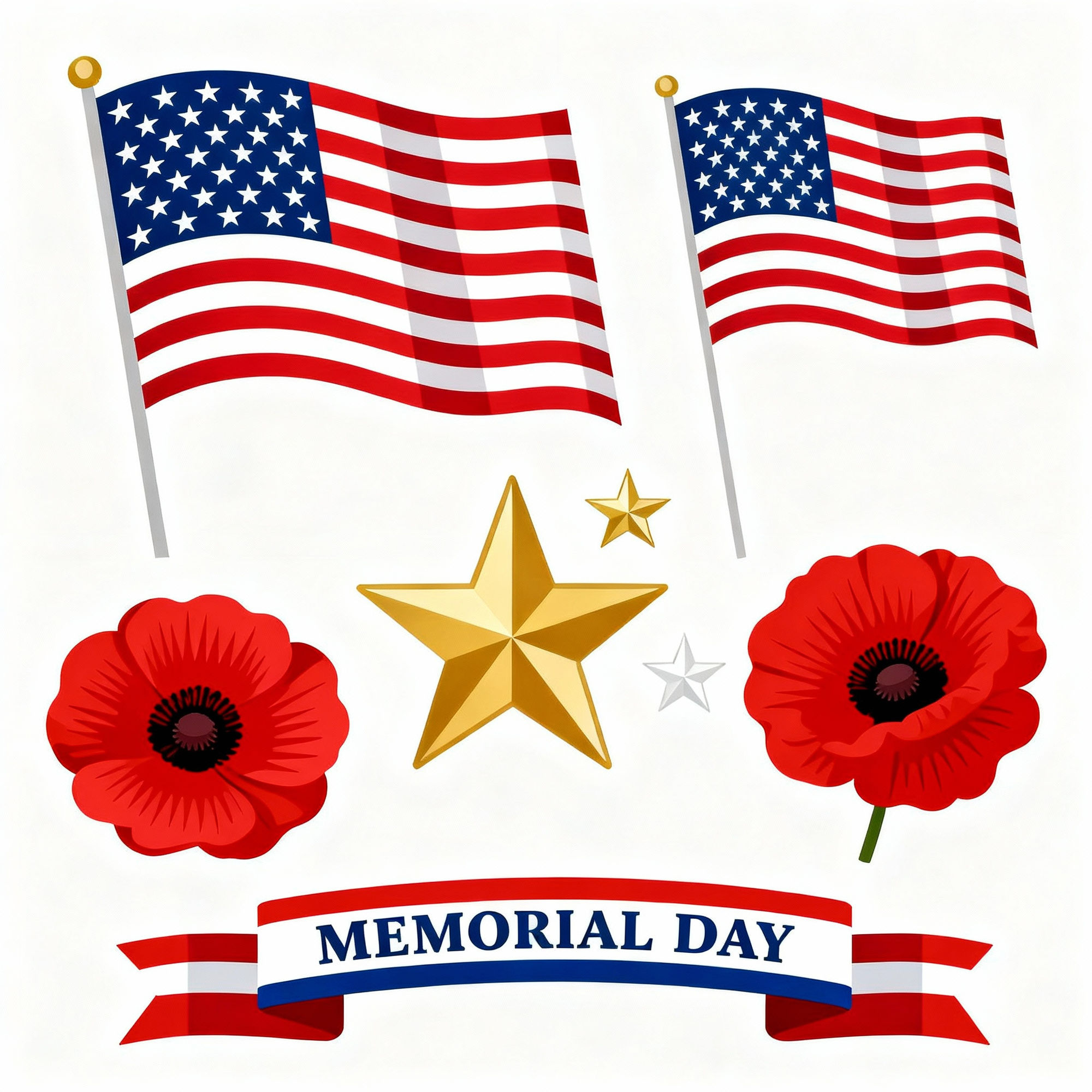 Free Memorial Day Clip Art - AI Generated Graphics