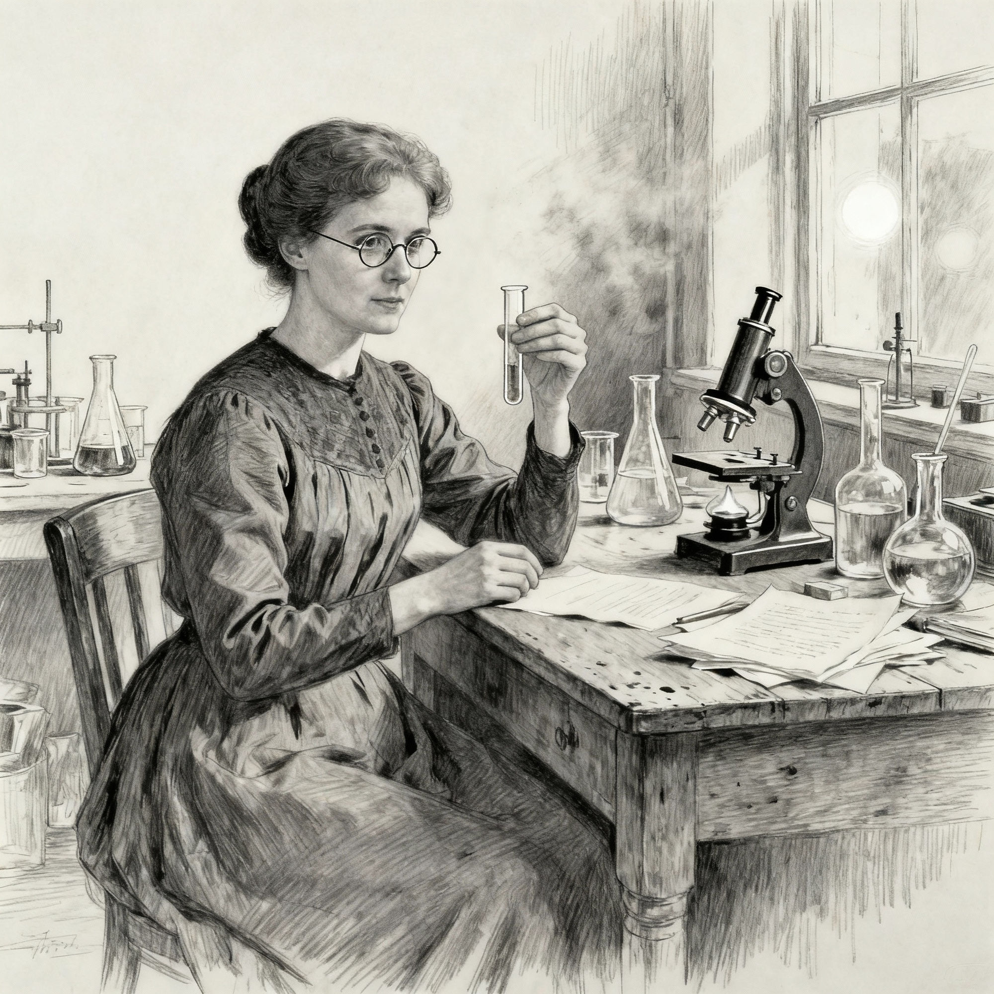 Marie Curie Drawings - AI Art Gallery