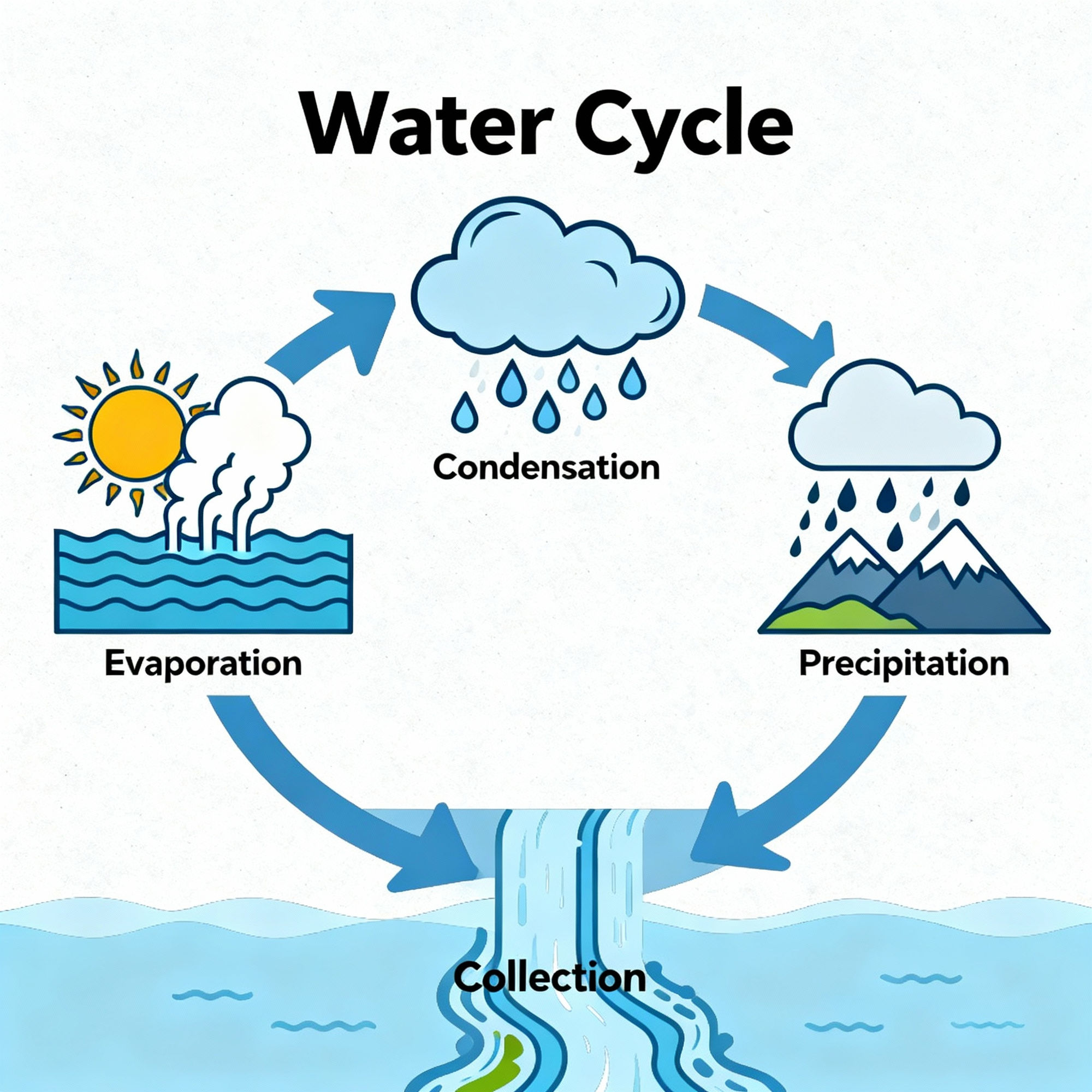 Water Cycle Drawing Easy - Simple Visuals