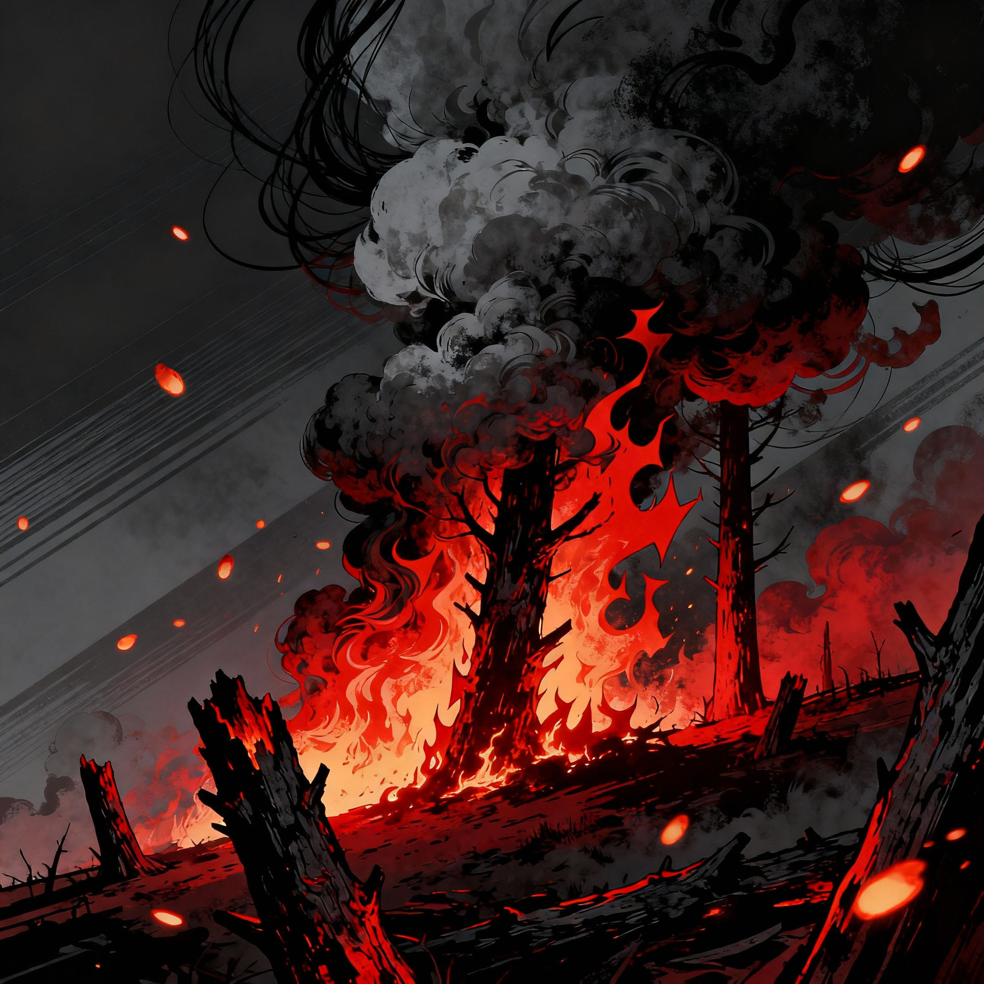 Forest Fire Drawings - AI Generated Art Gallery