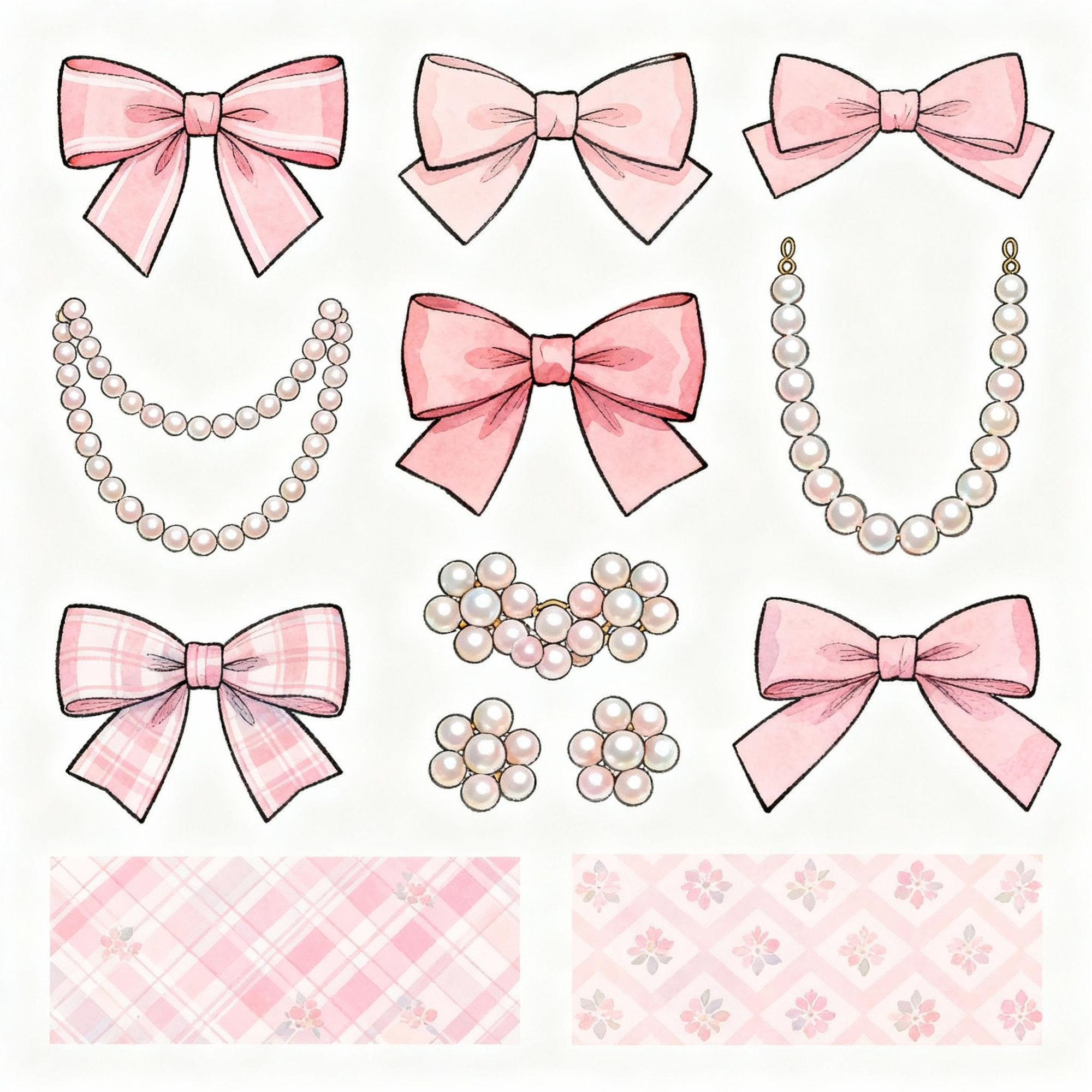 Preppy Drawings Pink - AI Generated Art