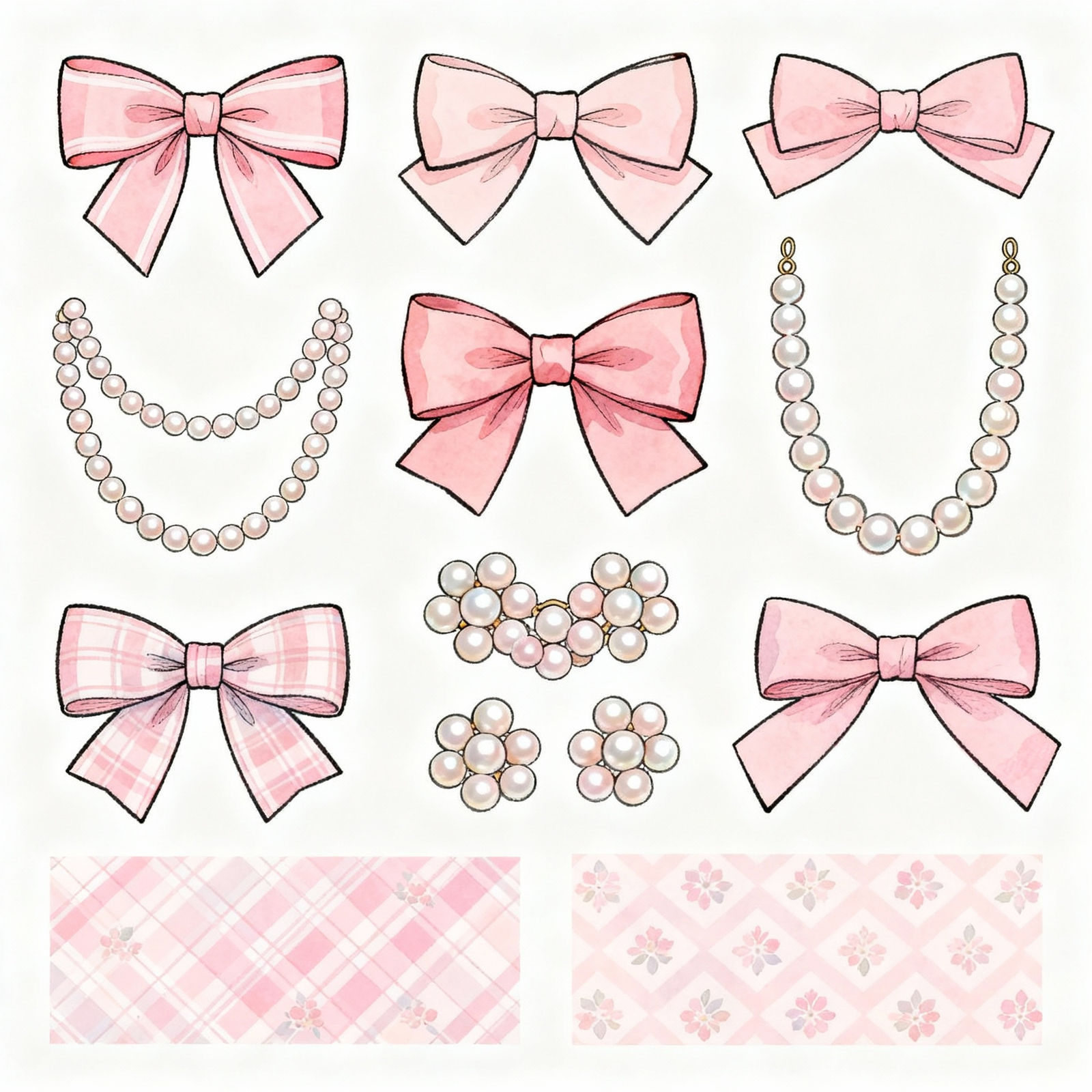 Preppy Drawings Pink - AI Generated Art