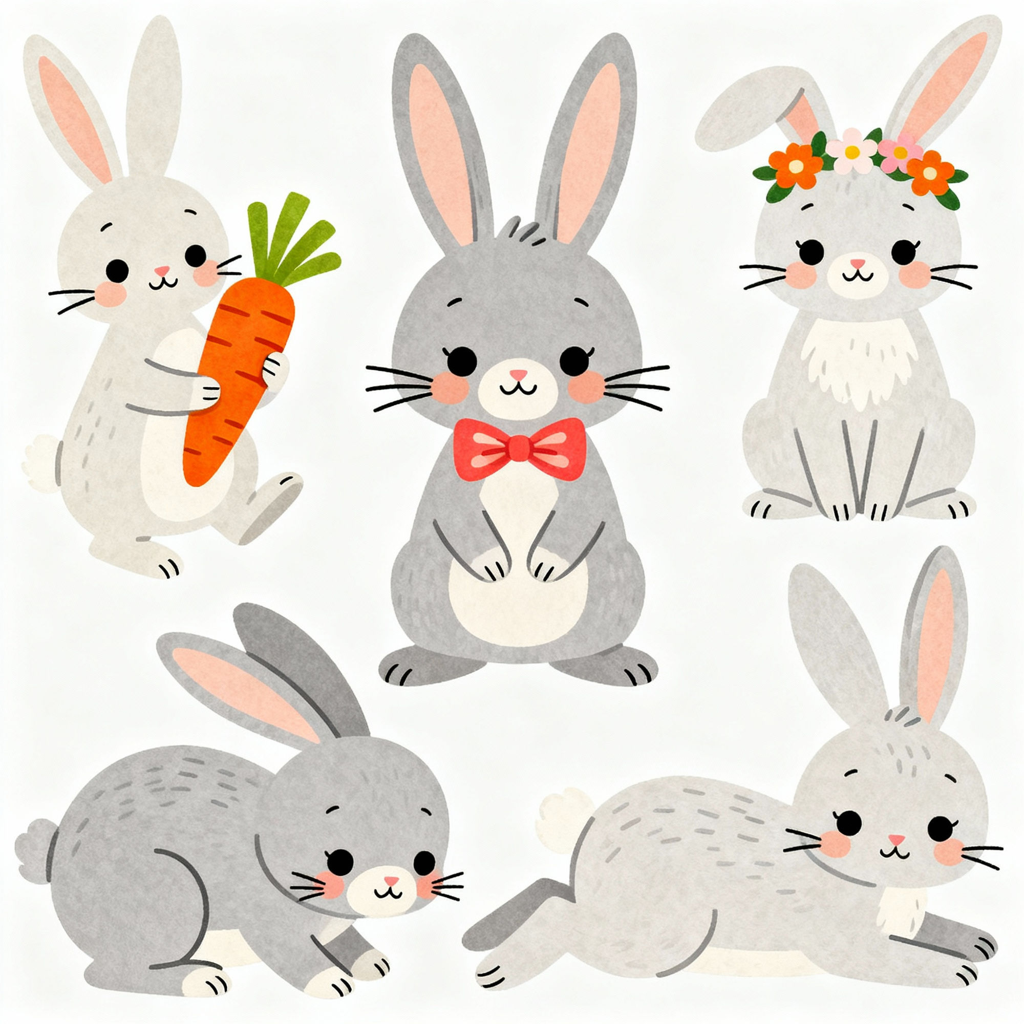 Rabbit Clip Art - Cute AI-generated Designs