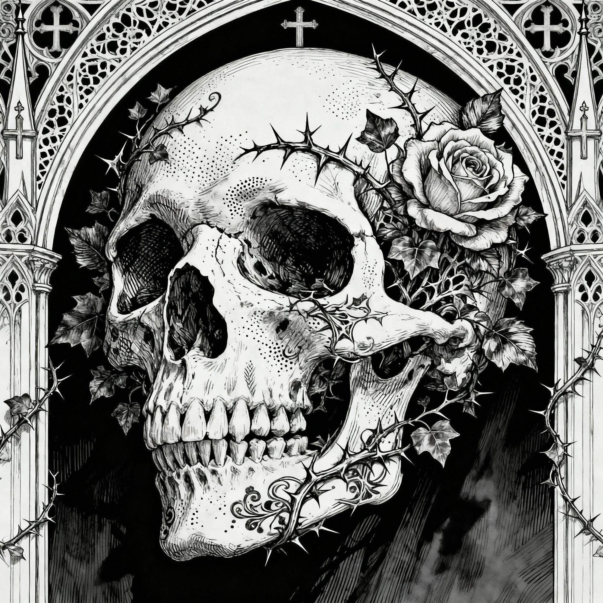 Skulls Drawing Art - Create Your Own AI Skulls