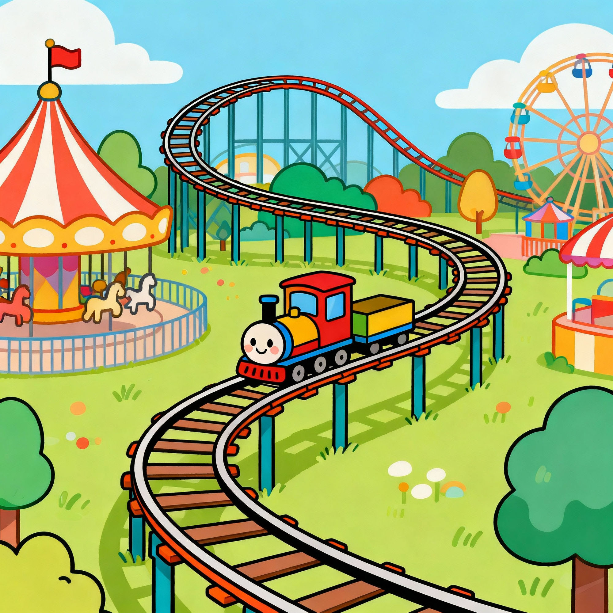 Roller Coaster Easy Drawing - Create Your Own Fun Ride Art