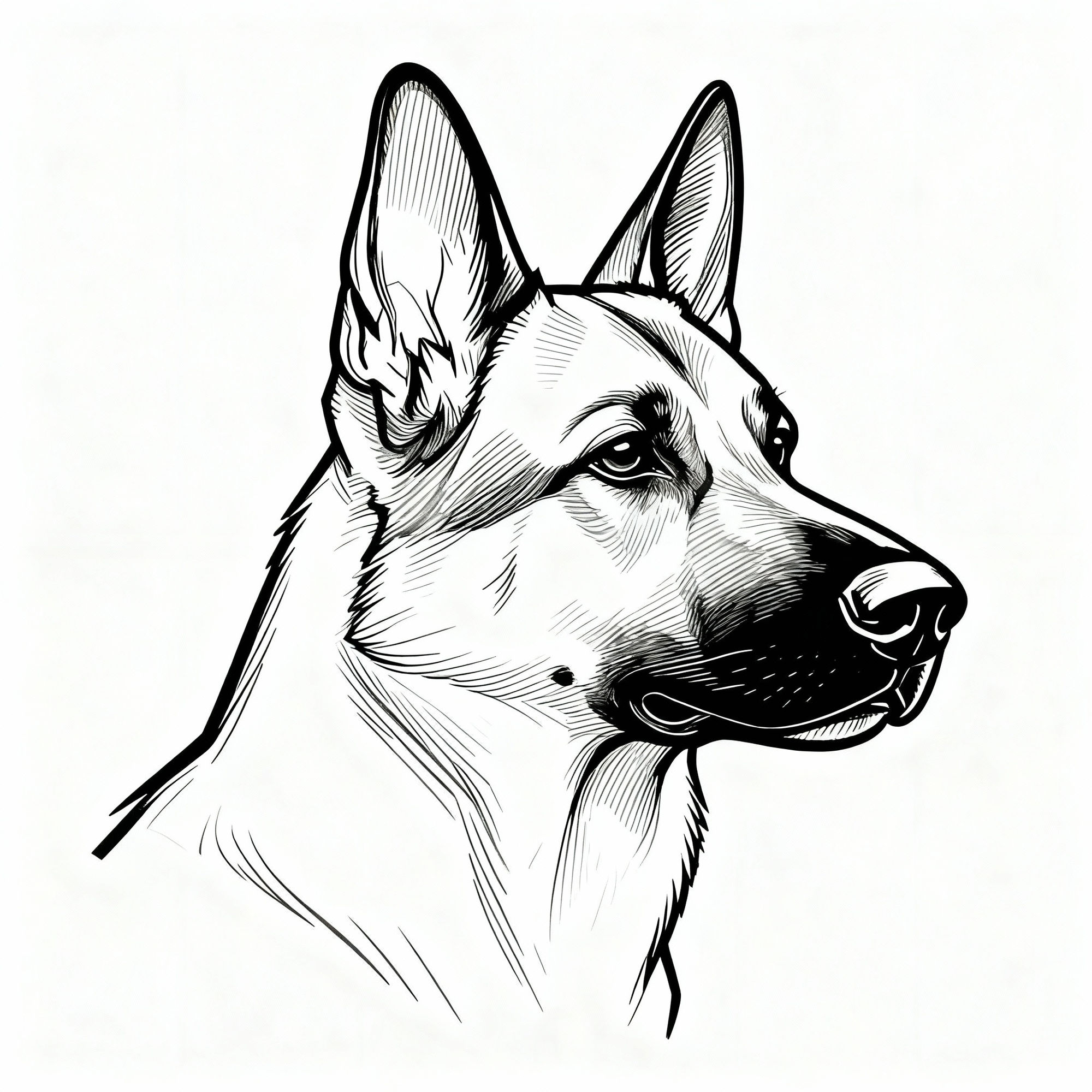 Simple German Shepherd Drawings - Easy AI Art