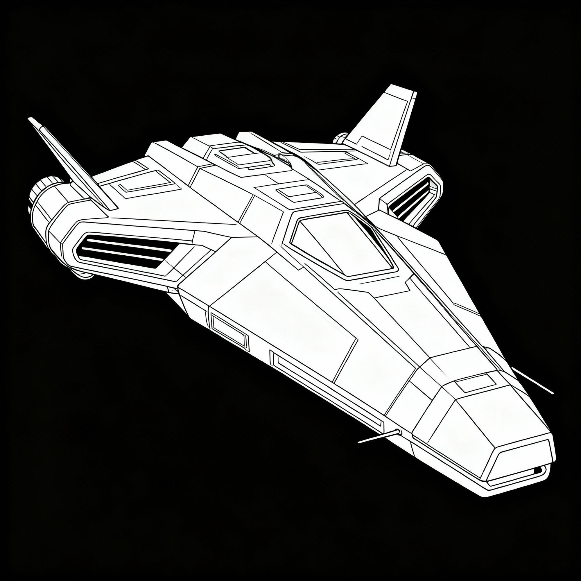 Easy Spaceship Drawing Ideas - AI Generated