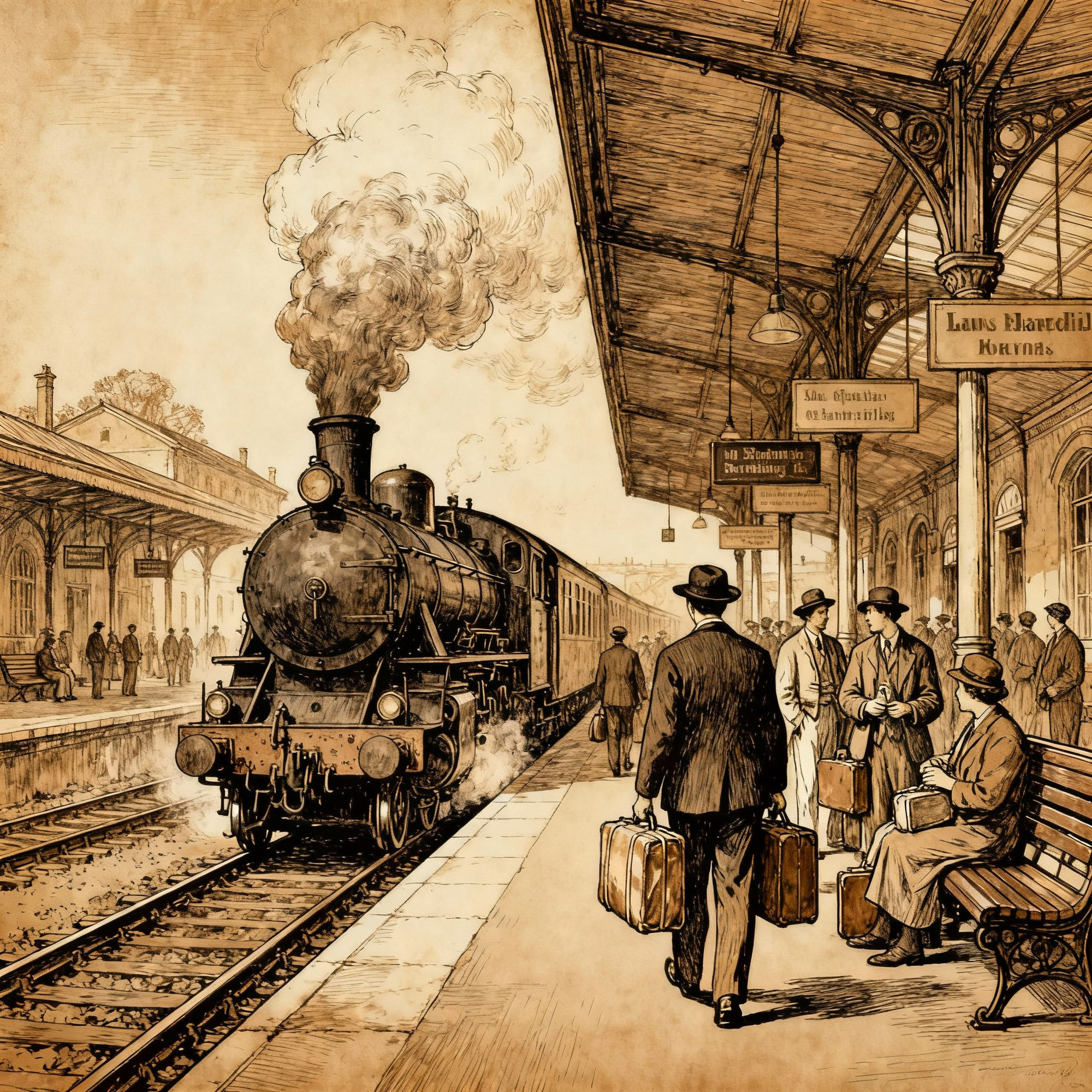 Train Station Drawings - Create Unique Art With AI