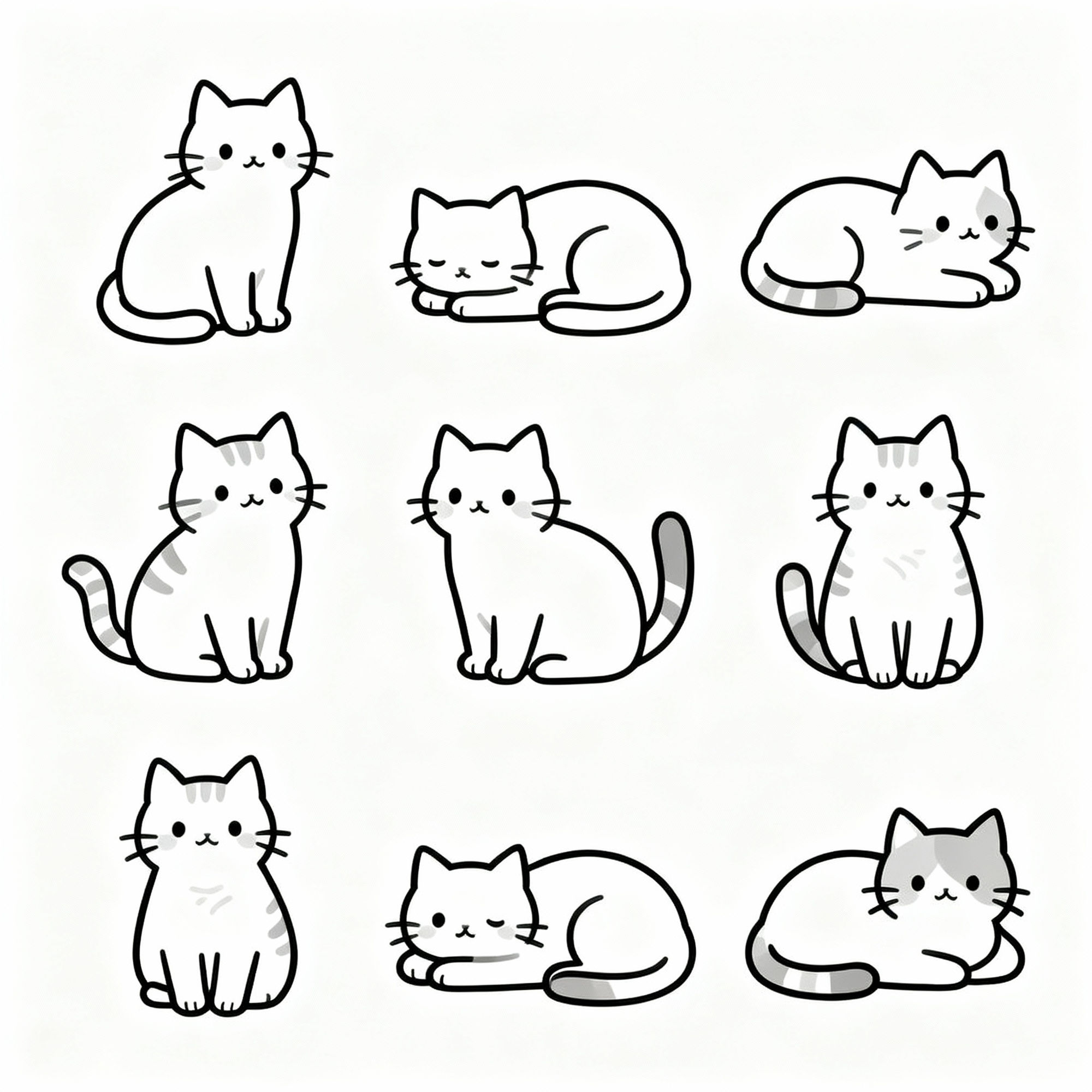 Cute Easy Cat Drawings - AI Generated Art