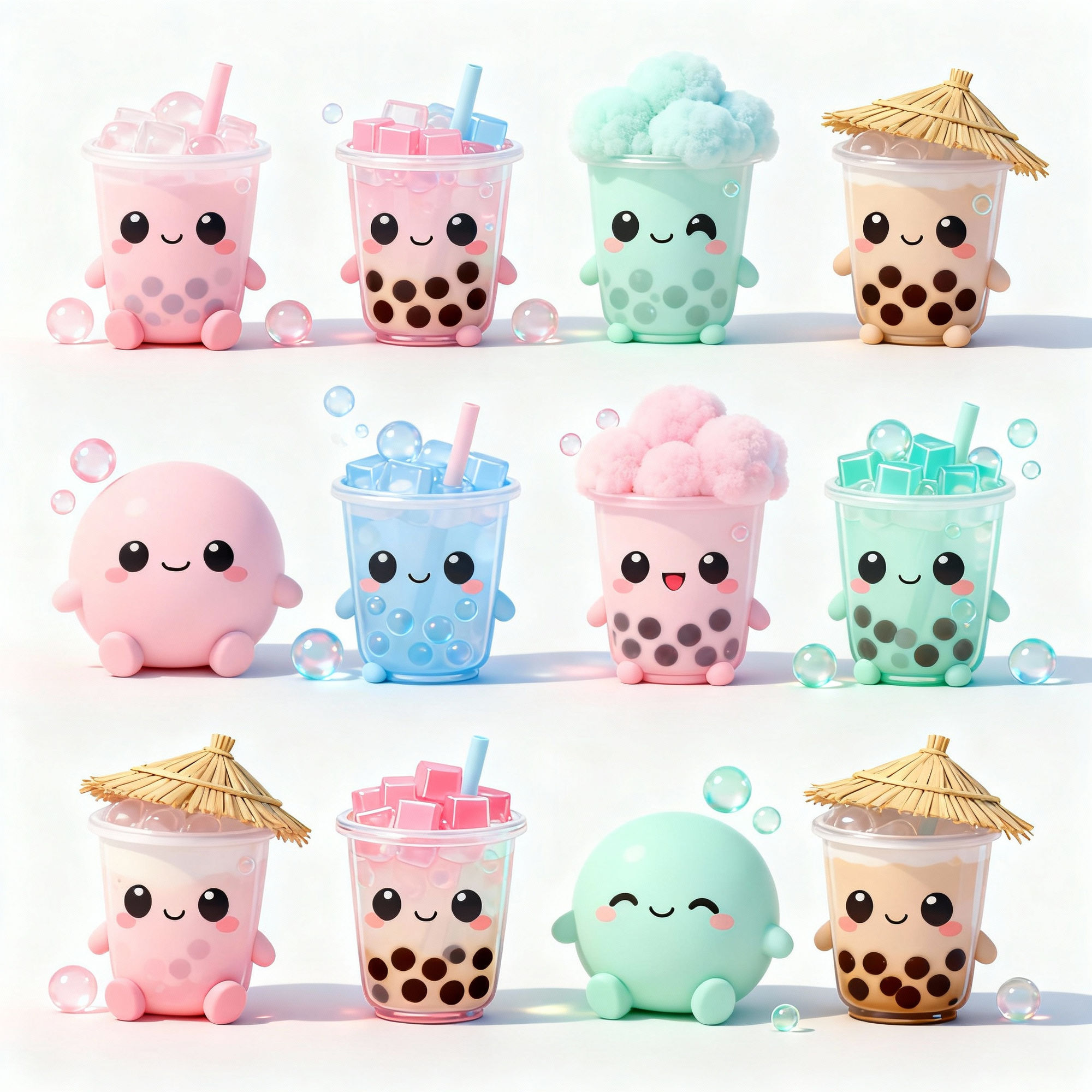Cute Boba Drawings - AI Generated Art
