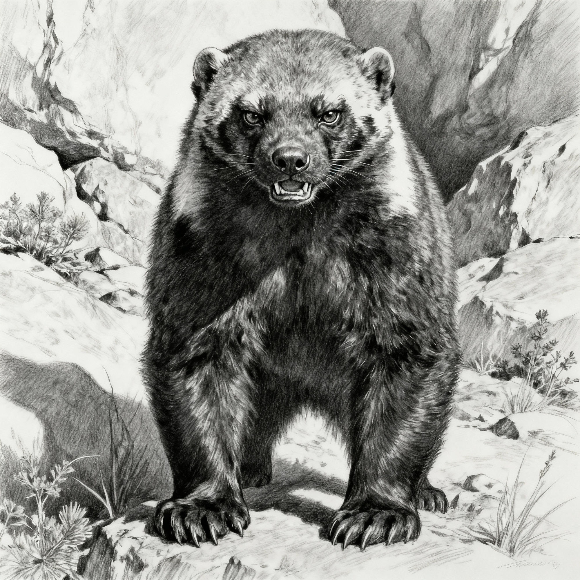 Wolverine Animal Drawings - AI Generated Art