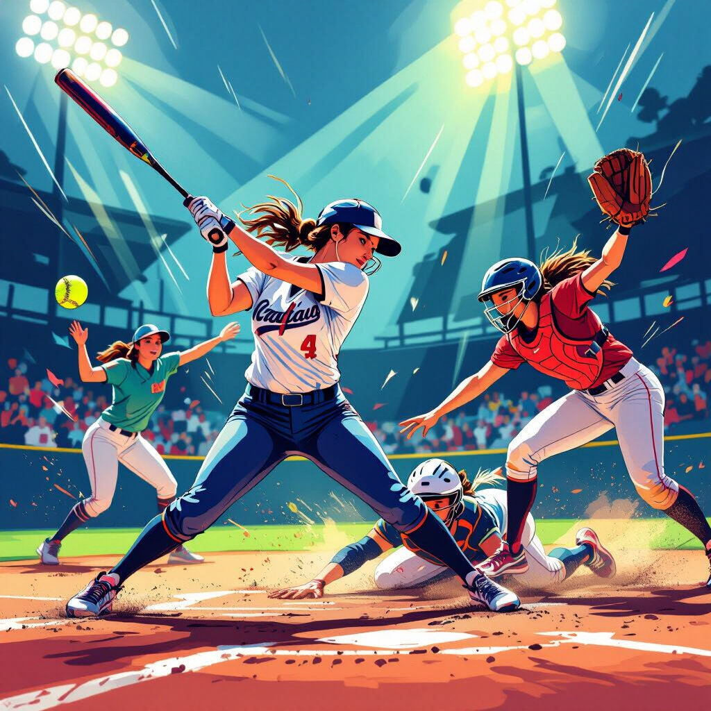 Softball Drawings - AI Art Gallery | Nightcafe