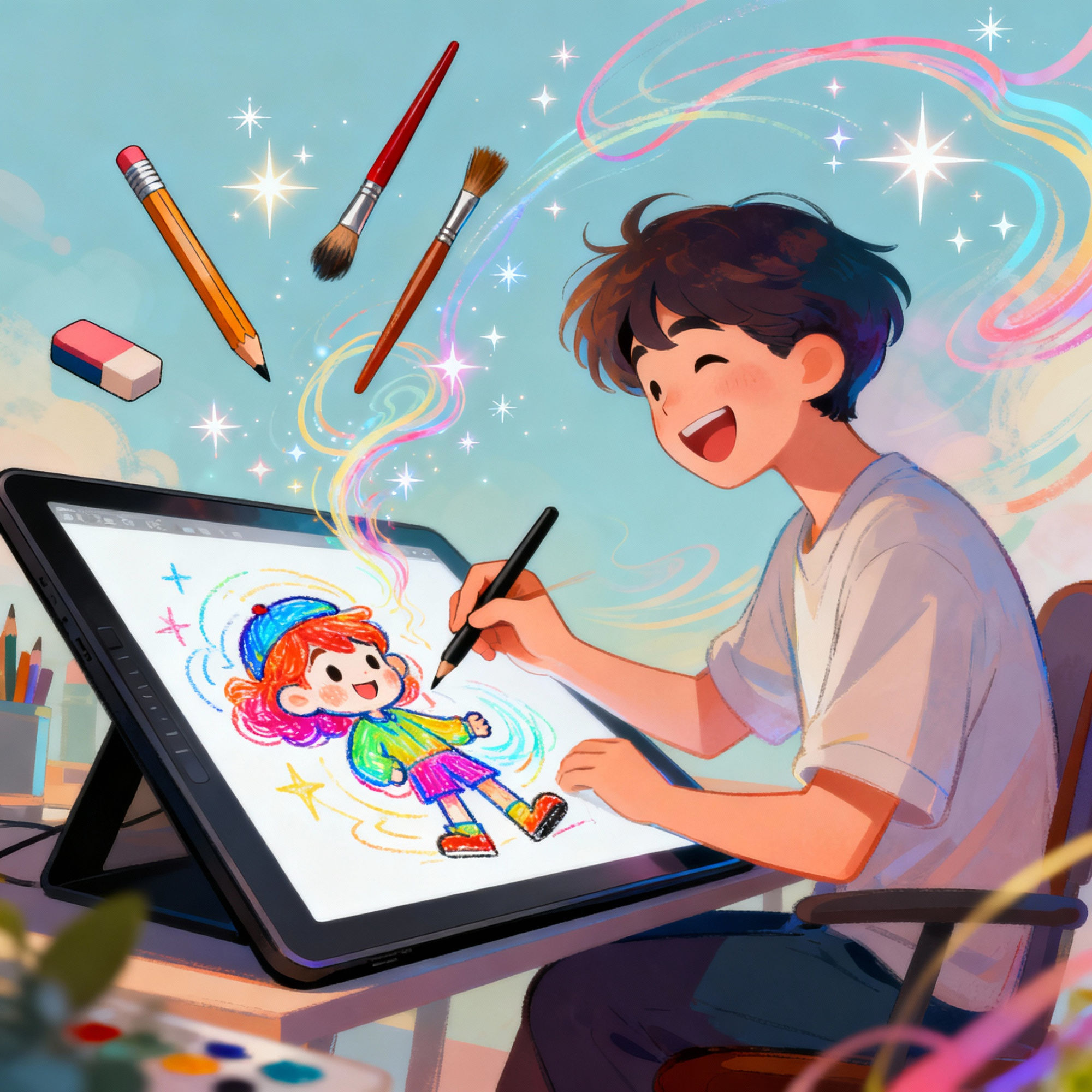 Person Drawing Cartoon - Create Your Own AI Art