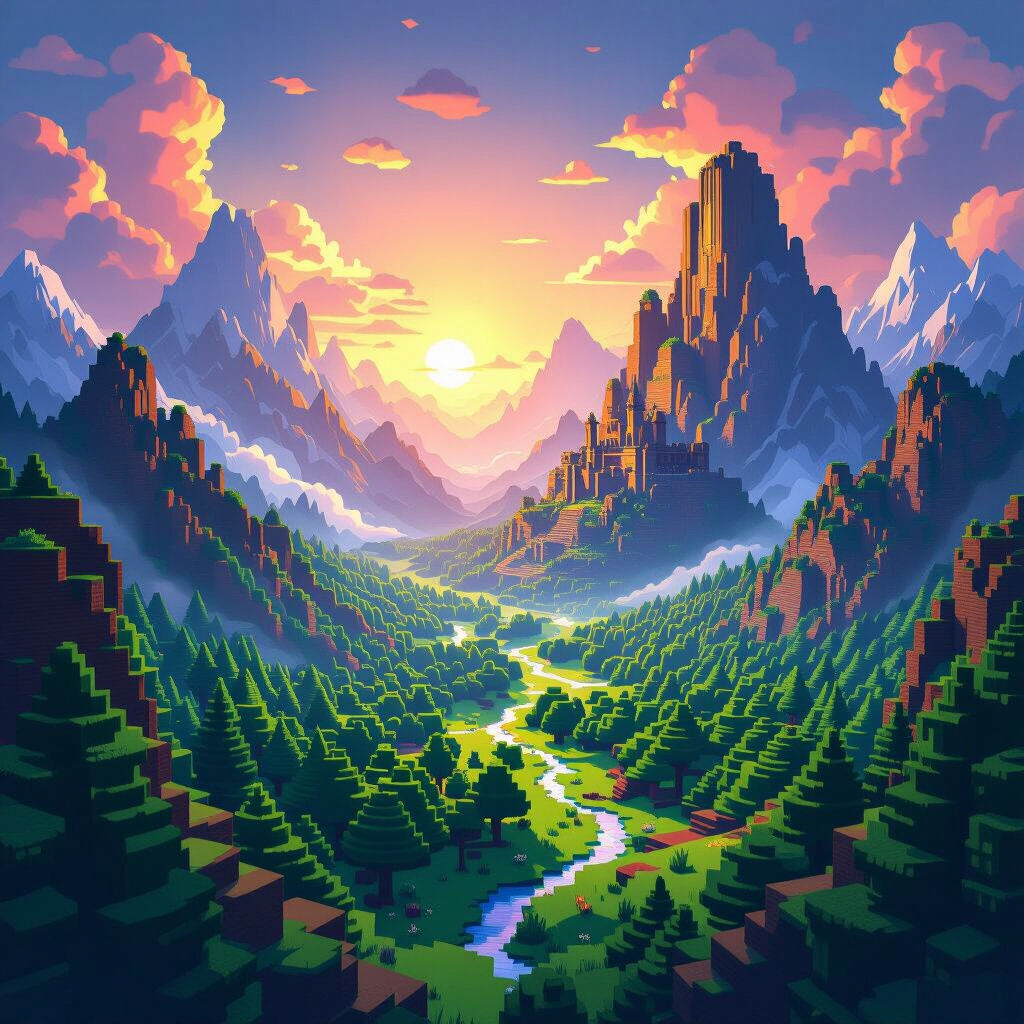 Minecraft Concept Art - AI Generated Ideas