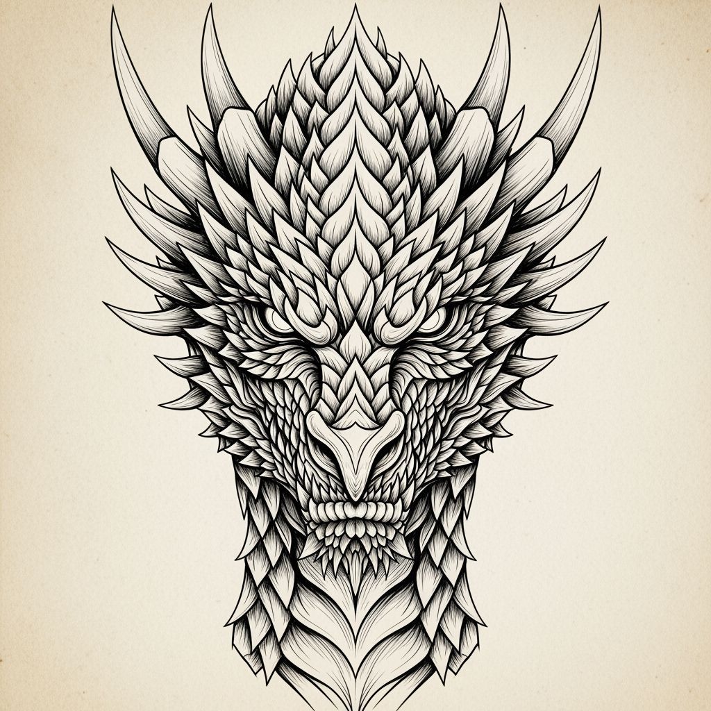 Dragon Head Drawing Gallery - AI Art By Nightcafe
