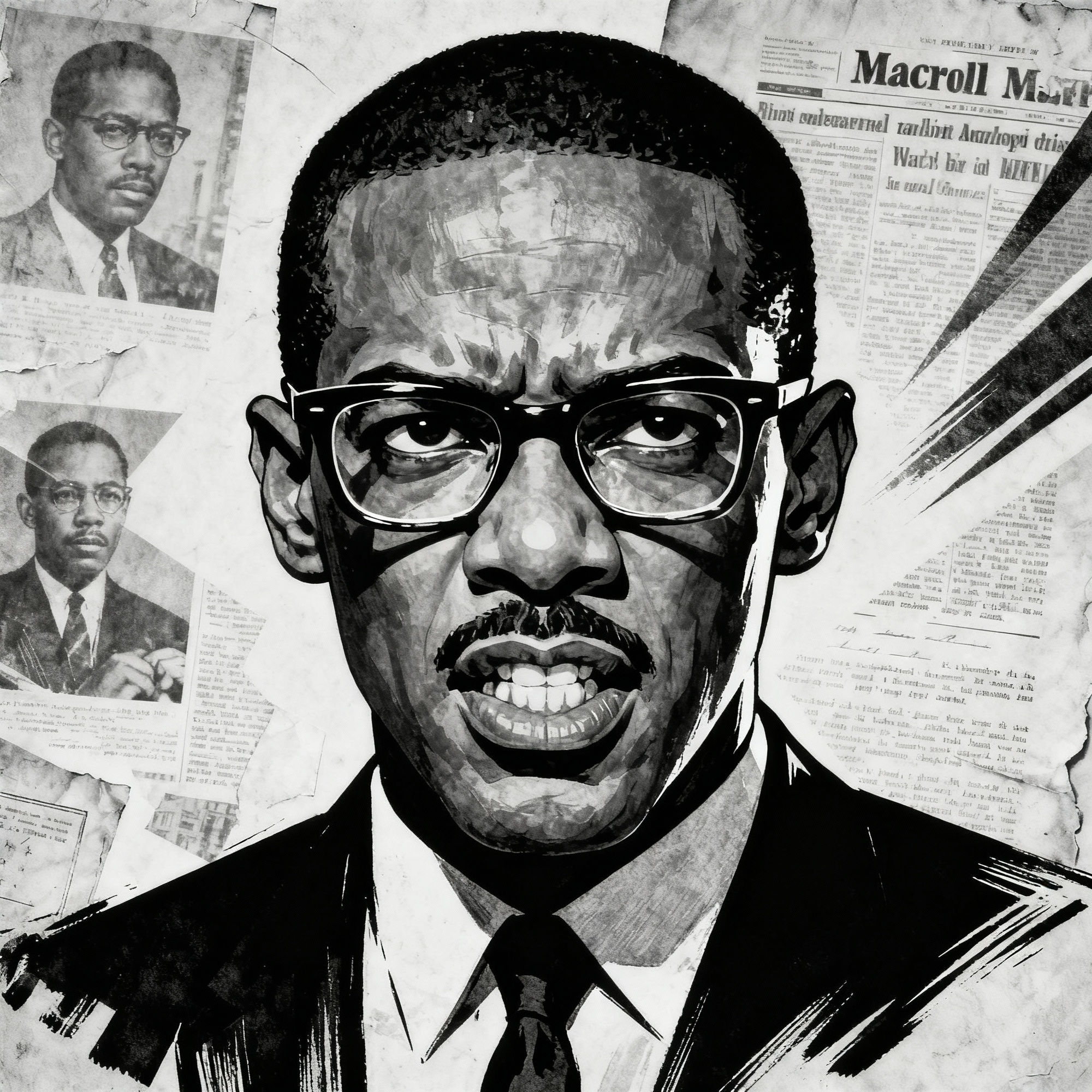Malcolm X Drawings - AI Art Gallery