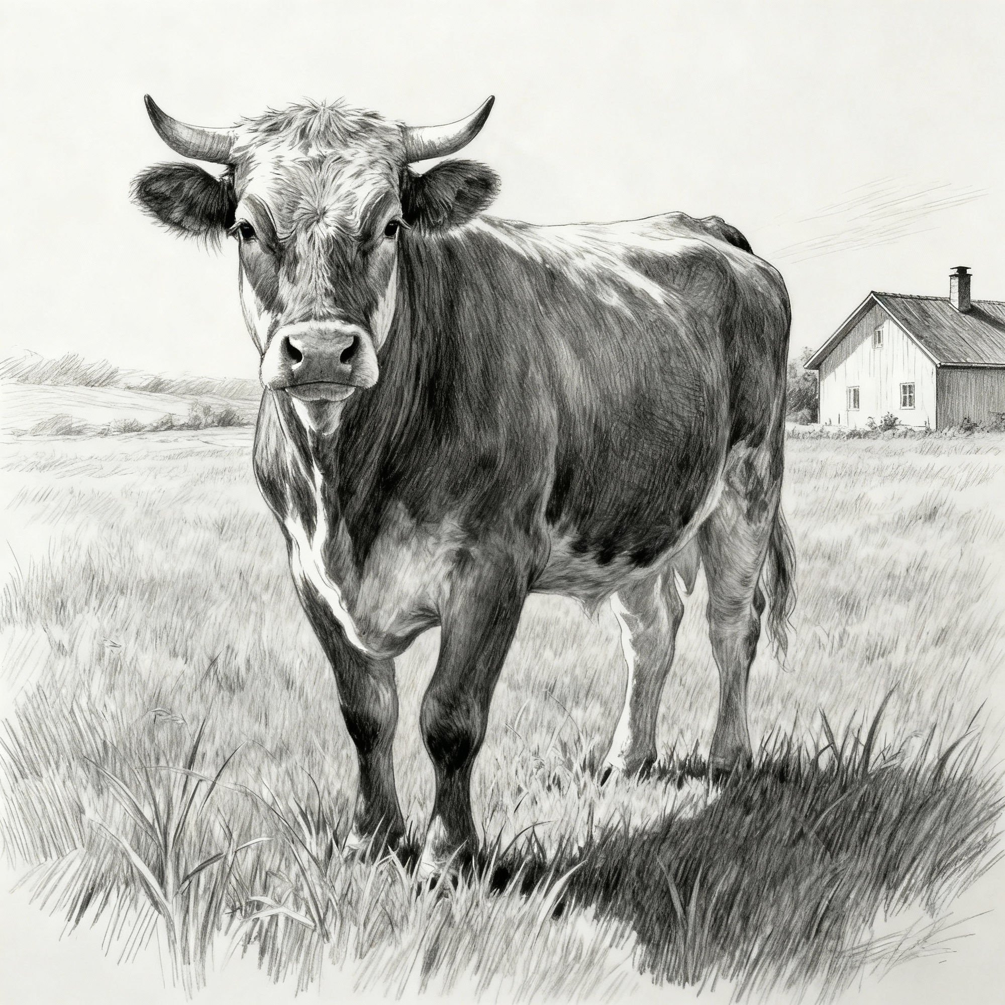 Cattle Drawings - AI Generated Art