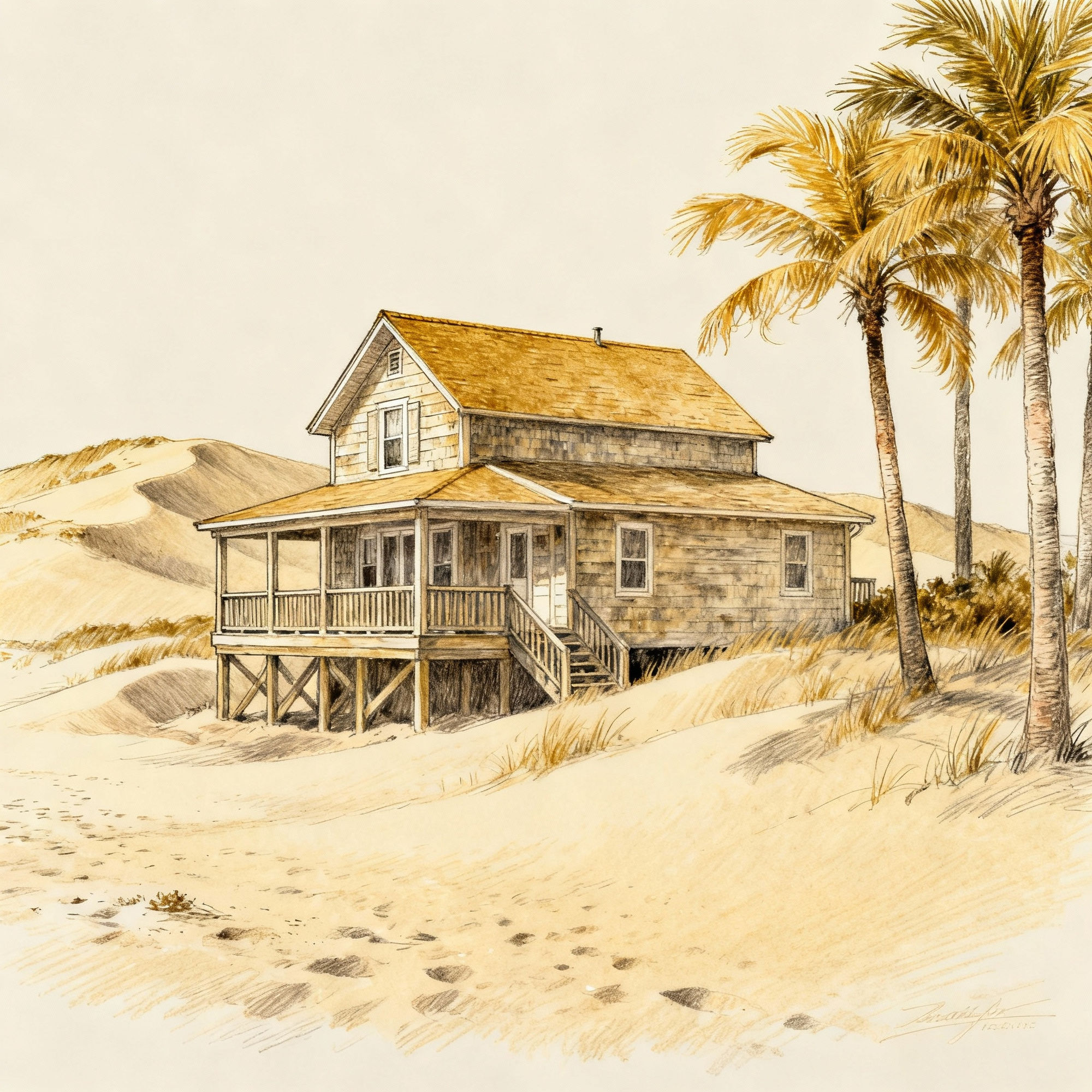 Outer Banks Drawings - AI Art Generator
