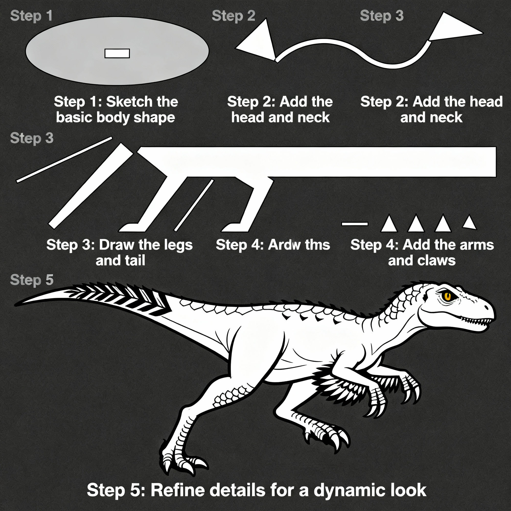 Easy Velociraptor Drawings - Create Your Own Dinosaur Art