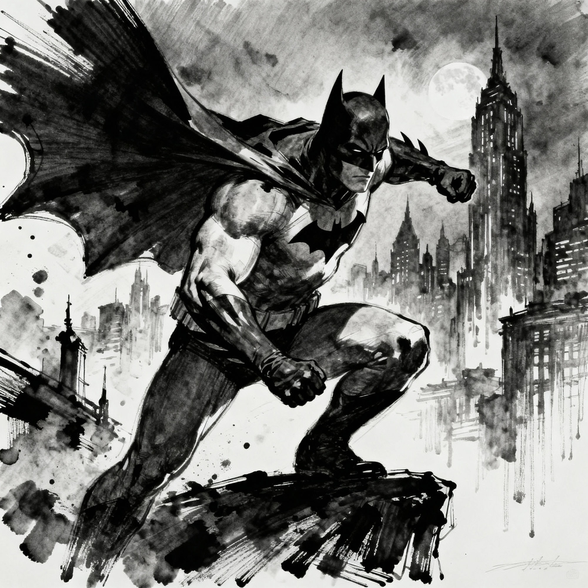 Batman Sketch Art - AI Generated