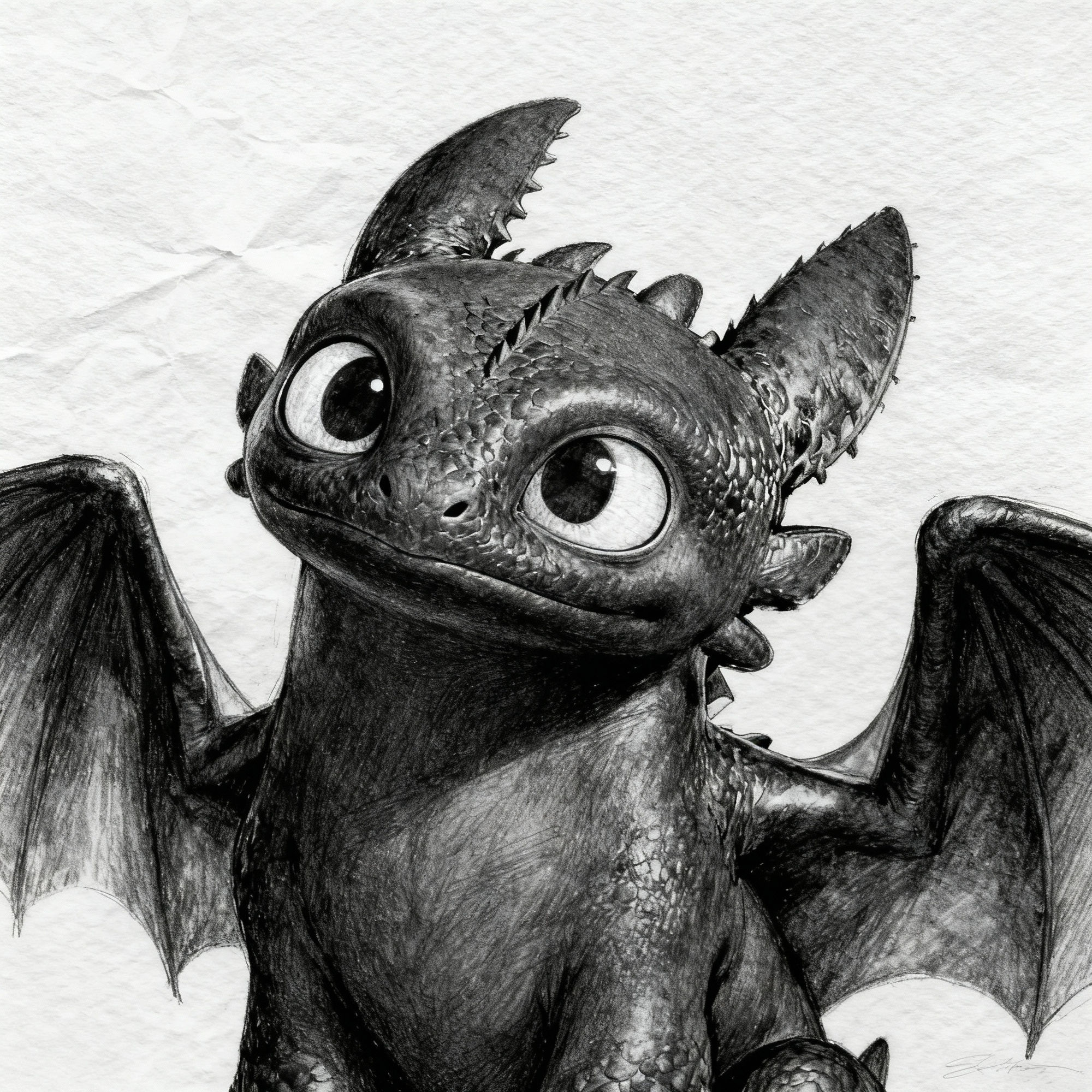 Toothless Sketch Art - Create Your Own AI Drawings