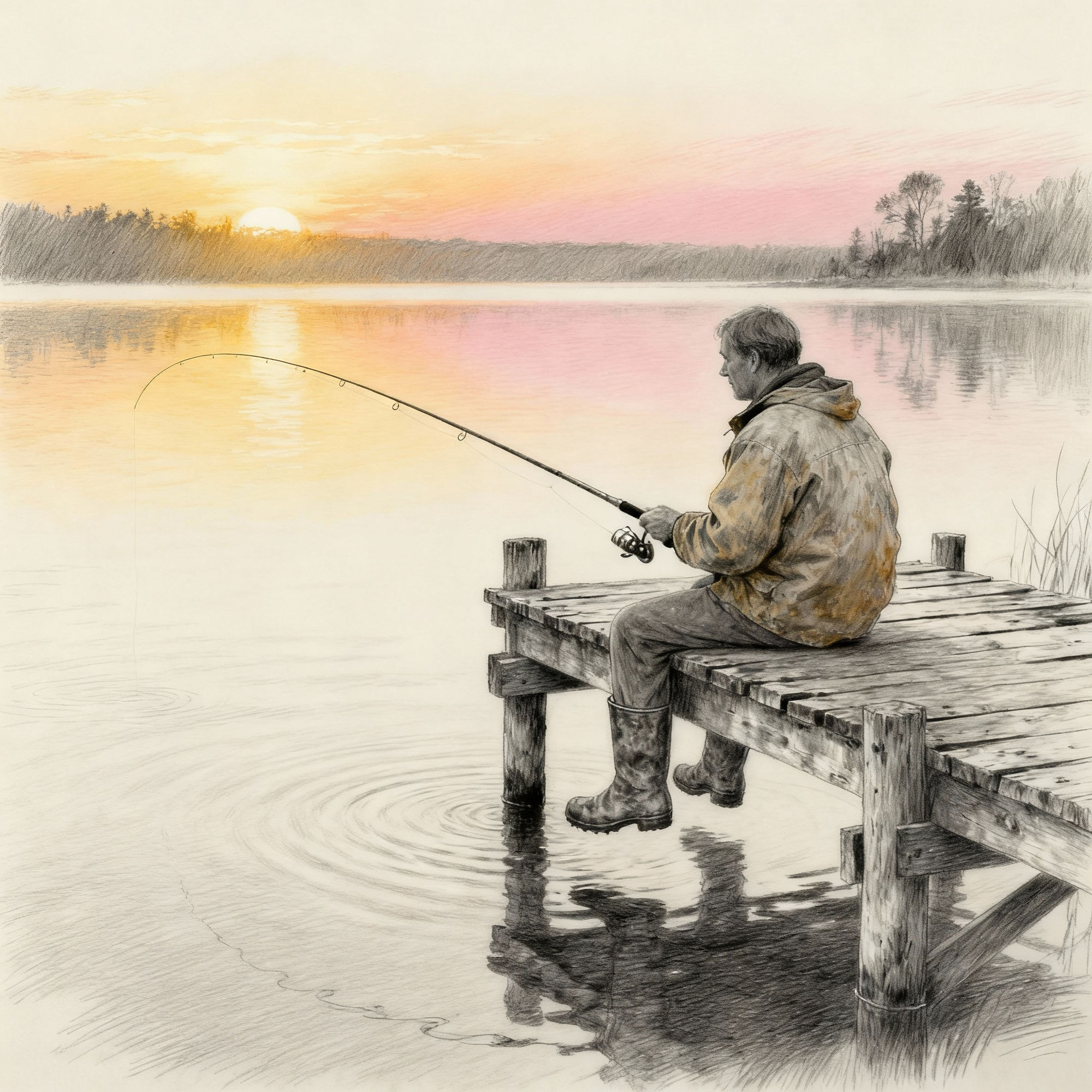 Fishing Drawings - AI Art Gallery