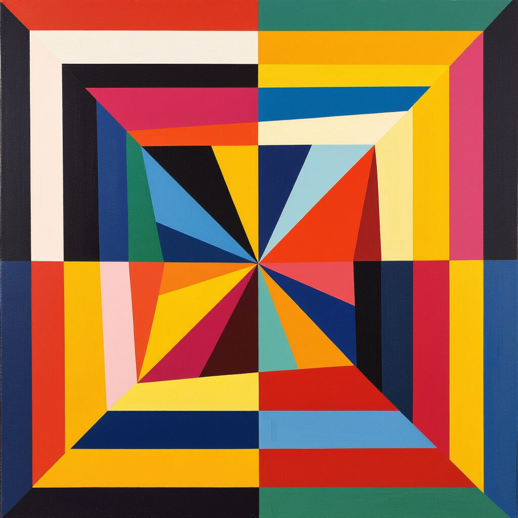 Frank Stella Art - AI Generated Geometric Masterpieces