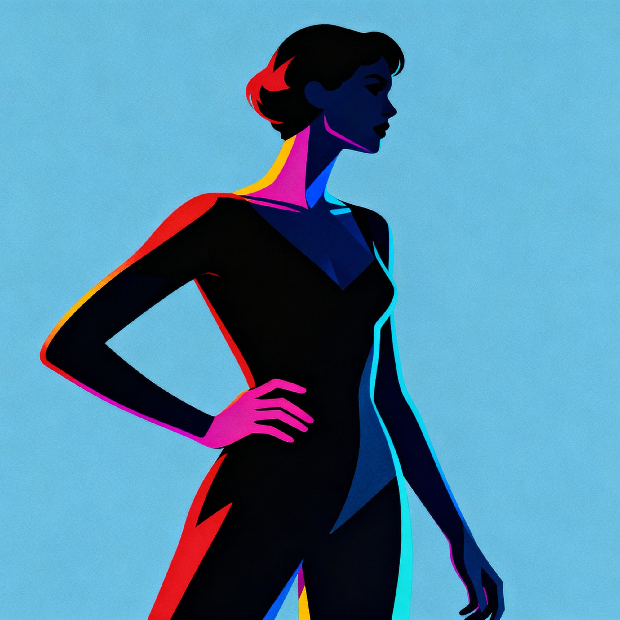 Hand On Hip Drawing - AI Art Gallery