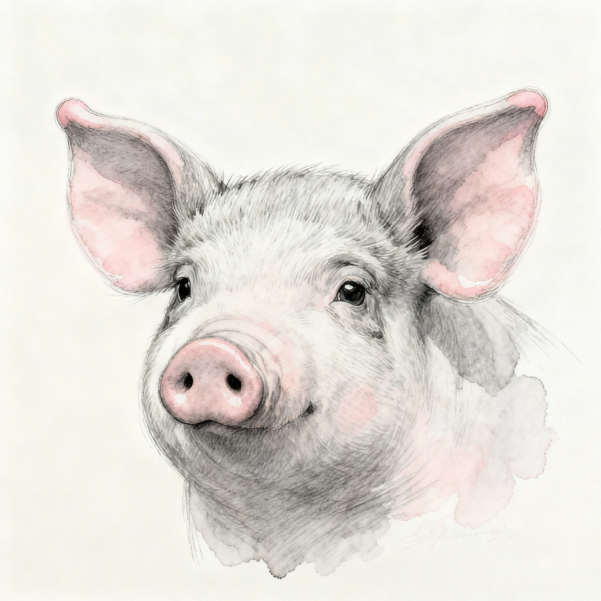 Pig Ears Drawing - Create Your Own AI Art