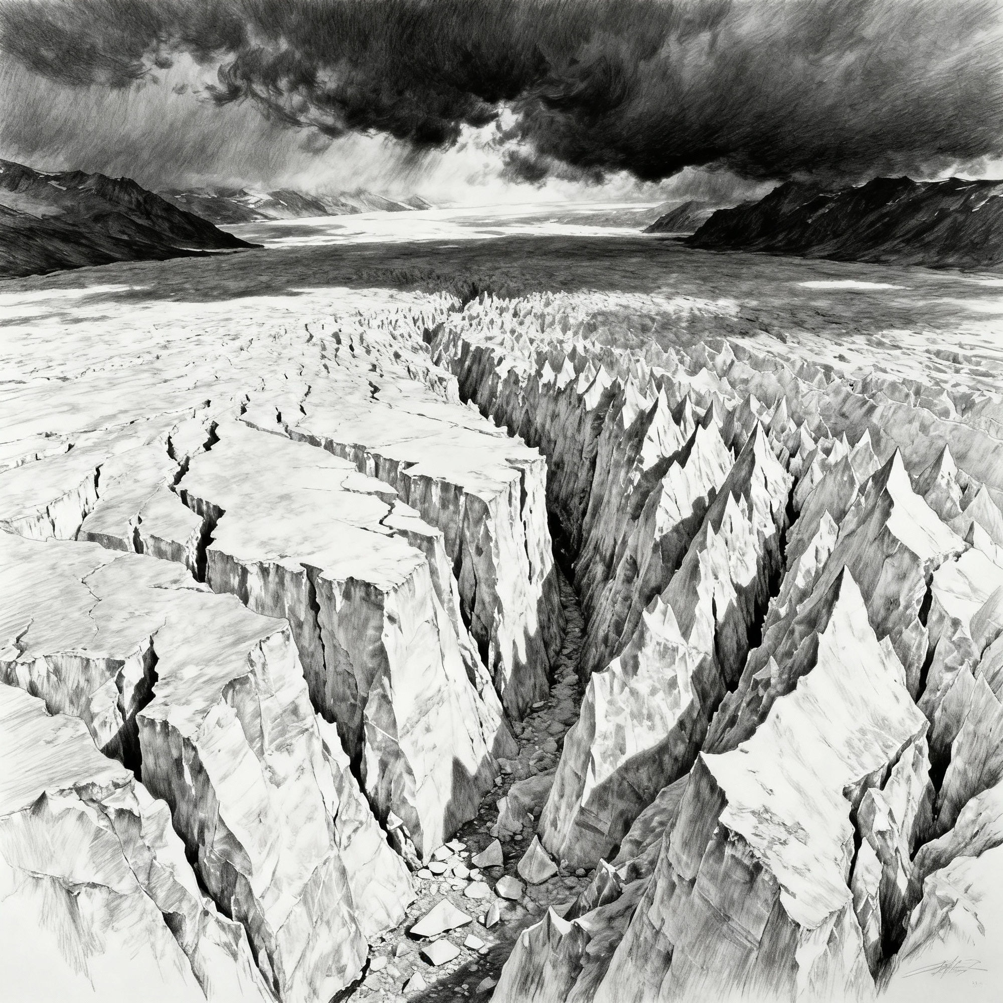 Glacier Drawings - AI Generated Art | Nightcafe