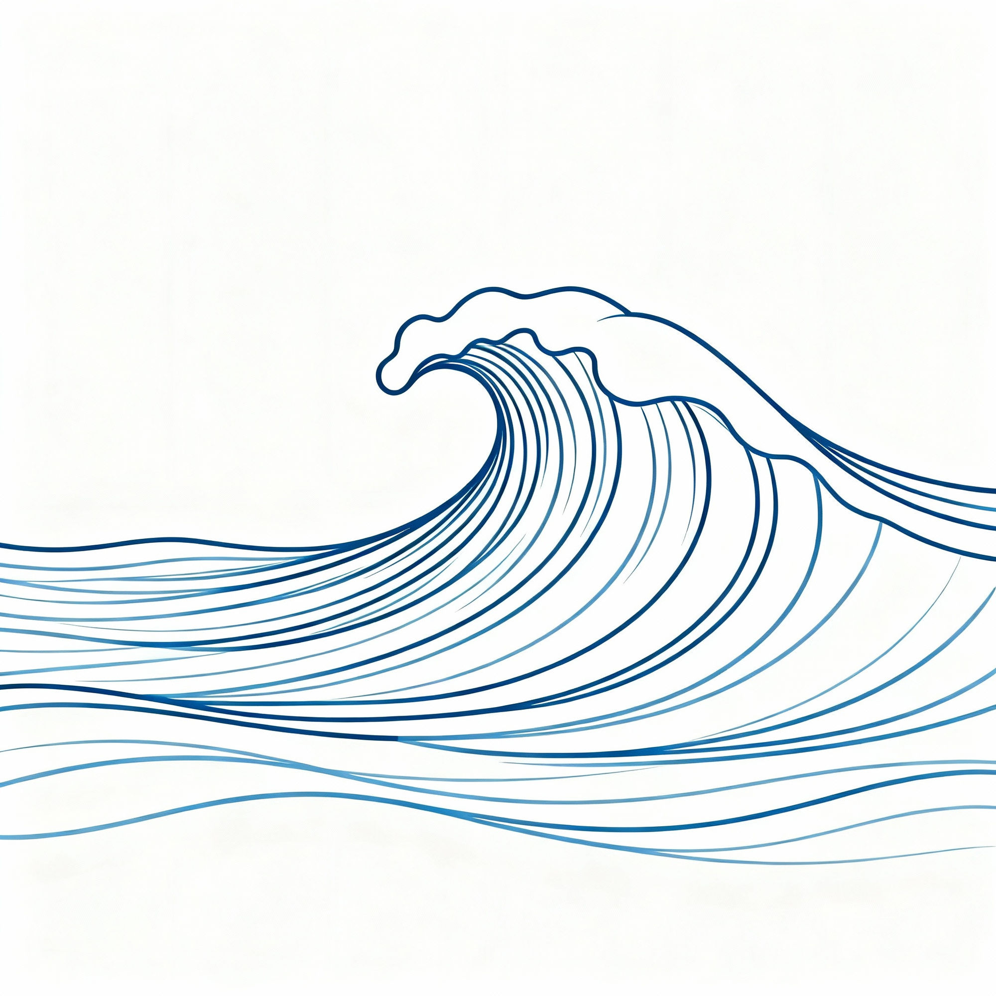 Simple Wave Drawings - AI Generated Art