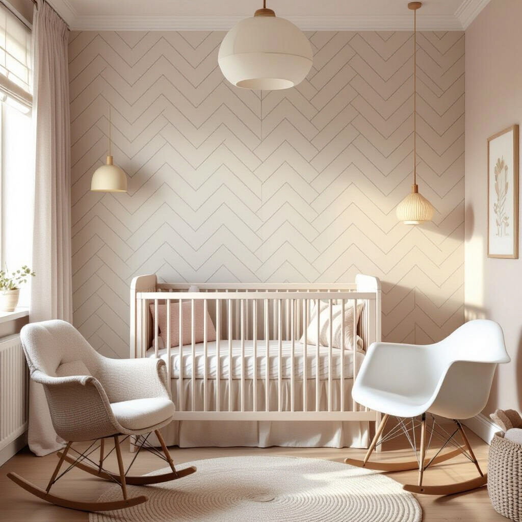 Herringbone Nursery Wallpaper - Create A Stylish Space