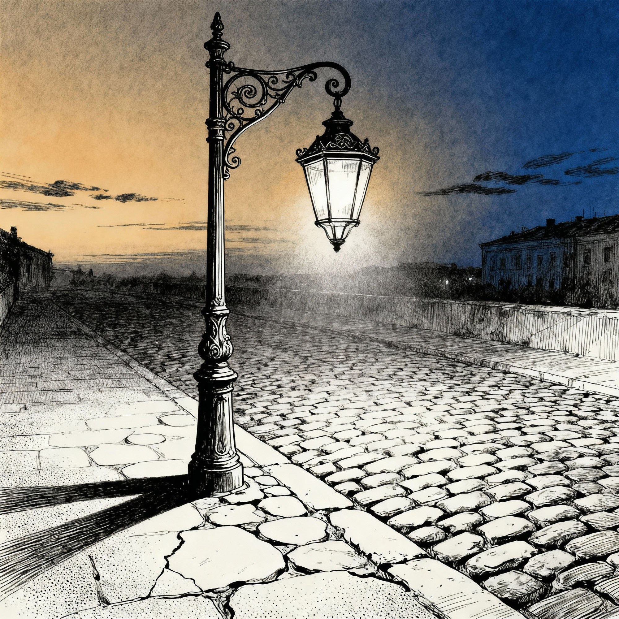 AI Generated Lamp Post Drawings - Create Yours
