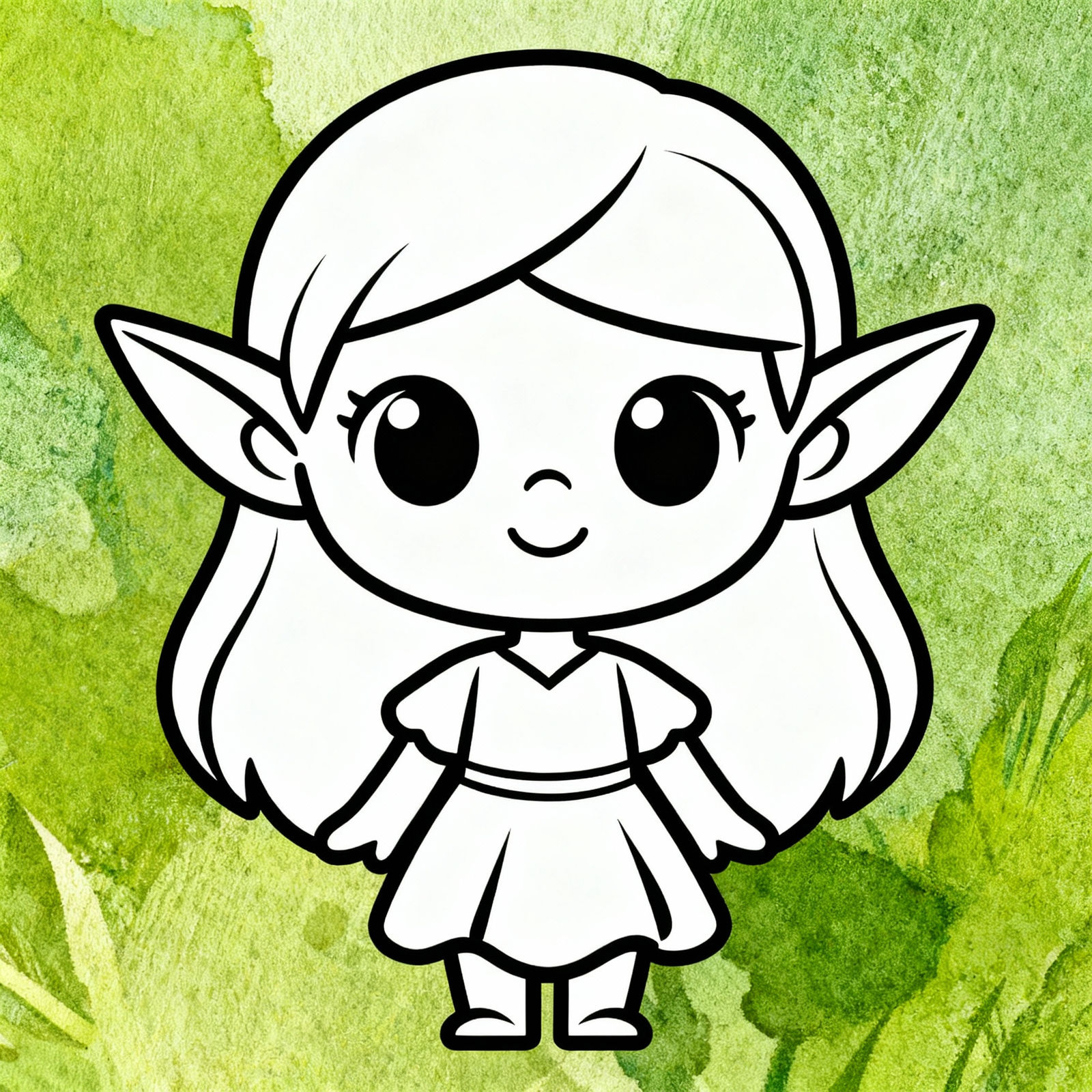 Easy Elf Drawing - Simple Illustrations