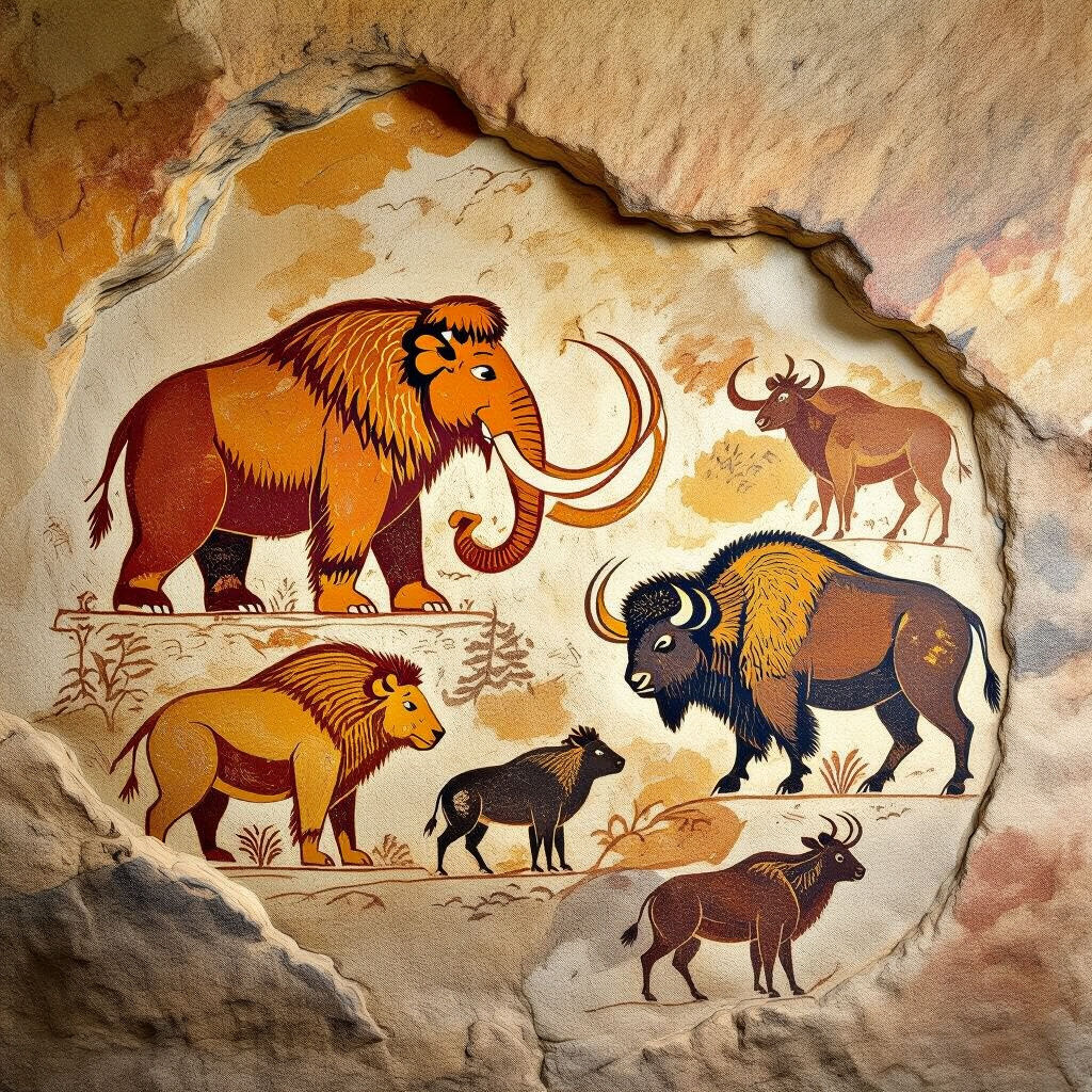 Stone Age Cave Art - AI Generated Examples