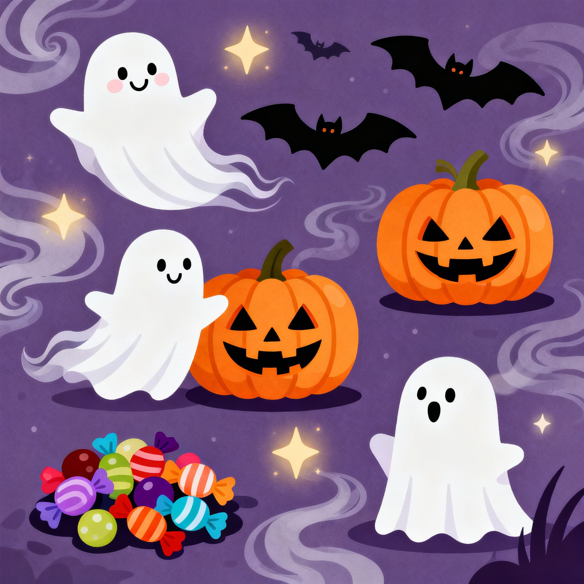 Cute Halloween Clip Art - AI Generated & Customizable