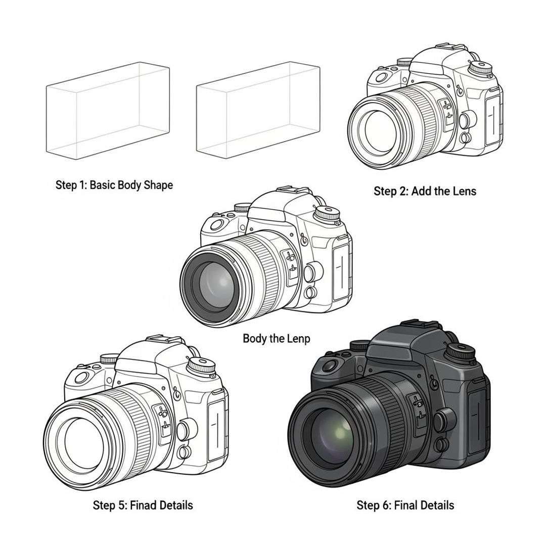 Detailed Camera Drawing Tutorials And Sketches
