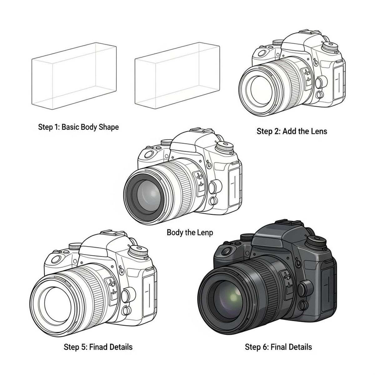 Detailed Camera Drawing Tutorials And Sketches