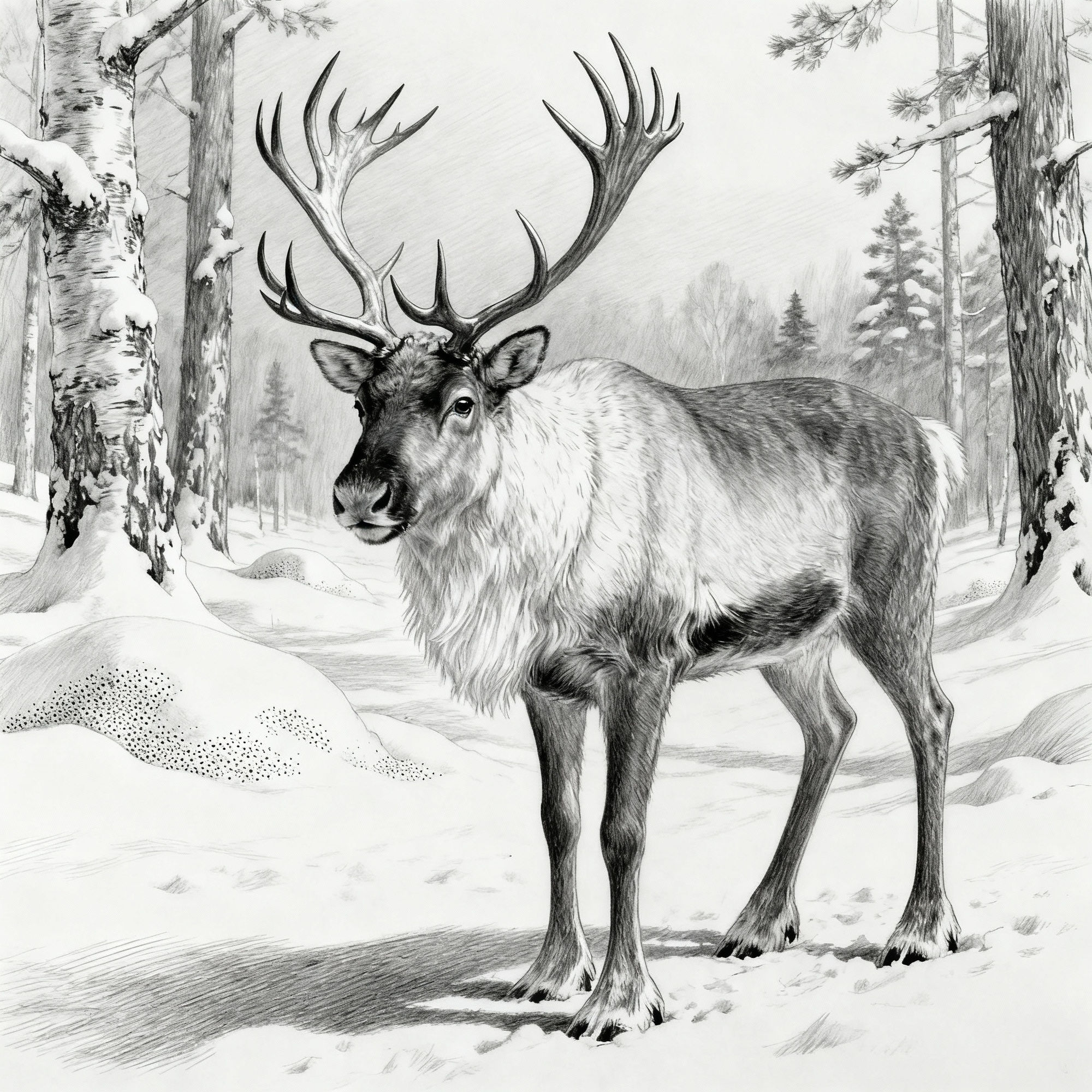 Caribou Drawings - AI Art Gallery | Nightcafe