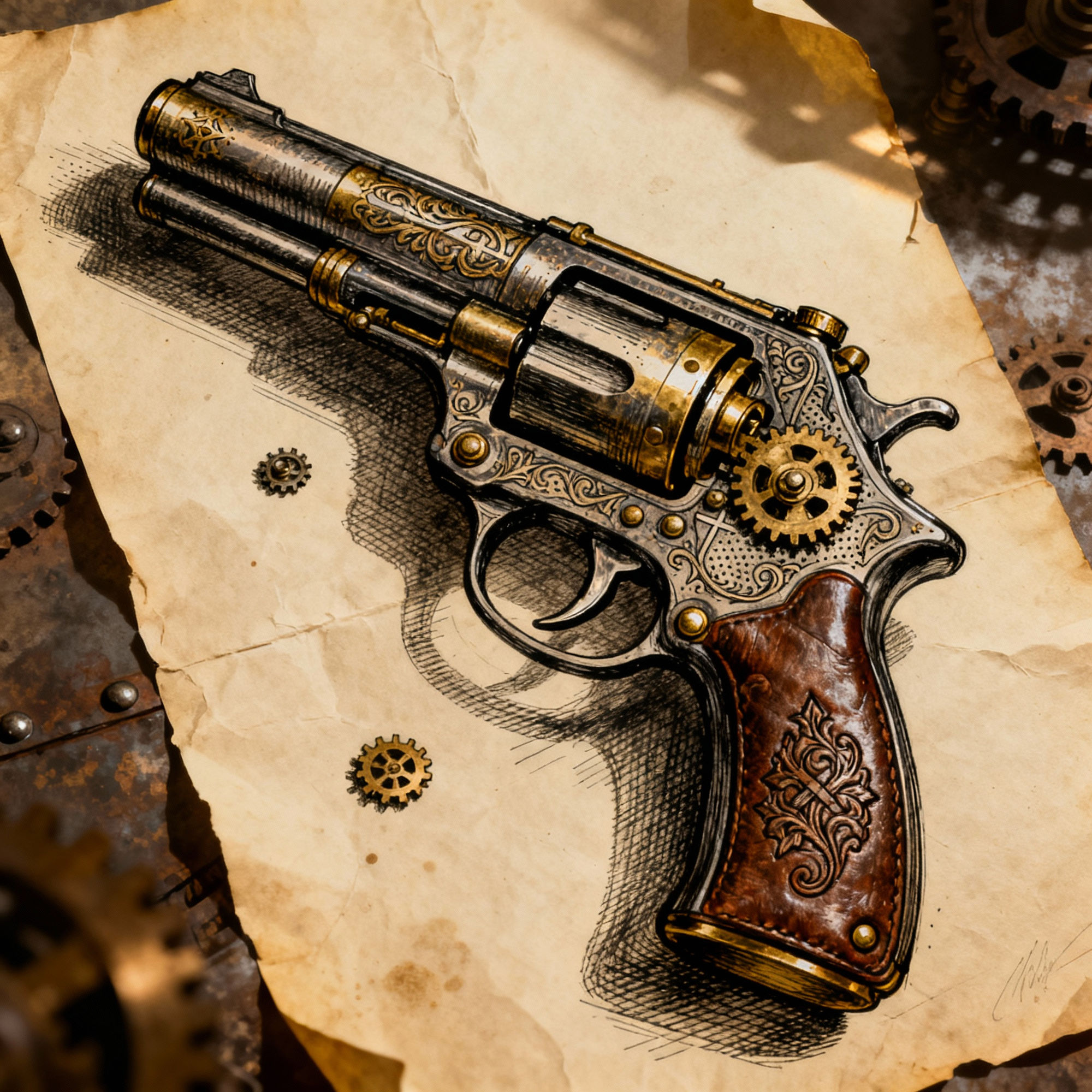 Revolver Drawings - AI Art Gallery