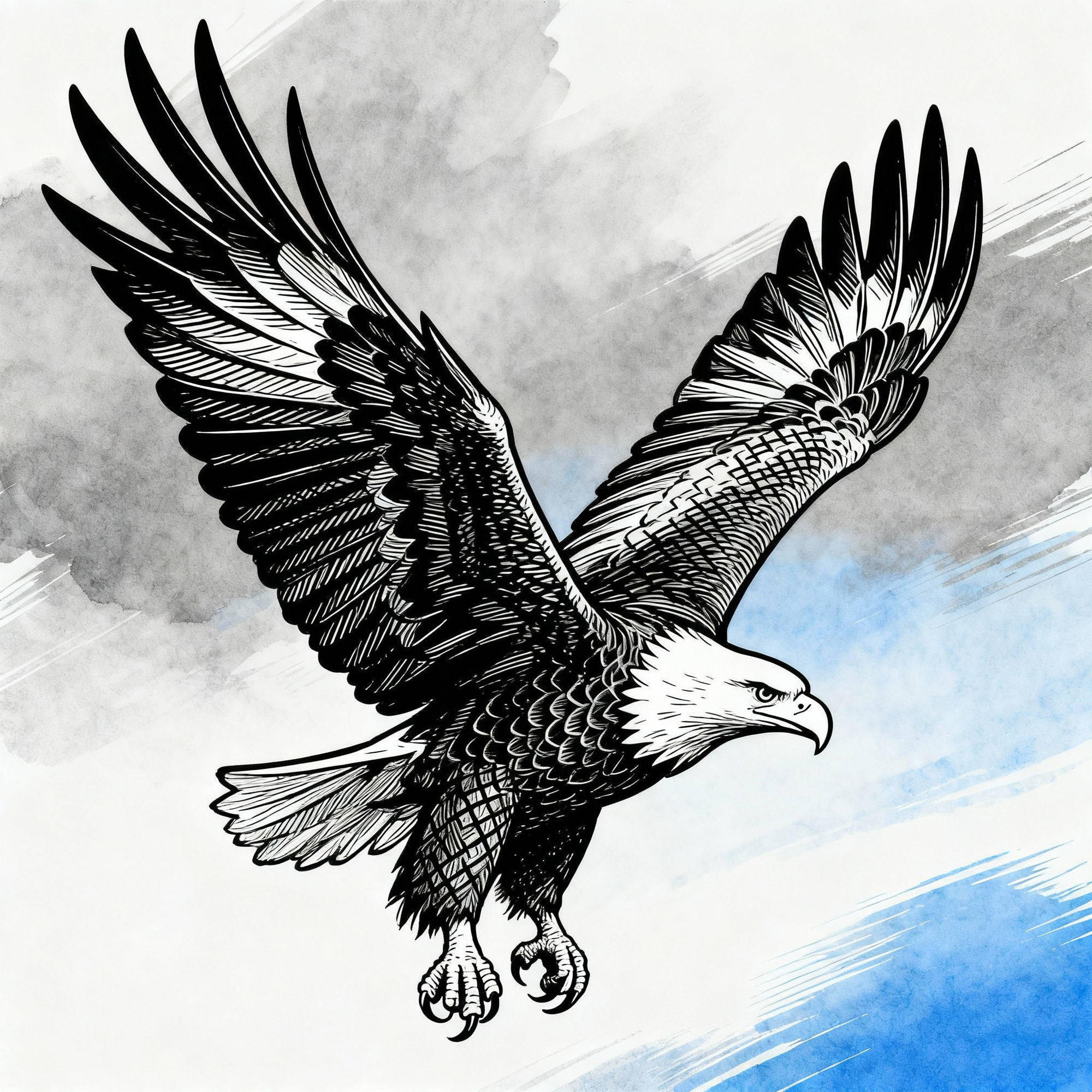 Flying Eagle Drawing - Create Your Own AI Art