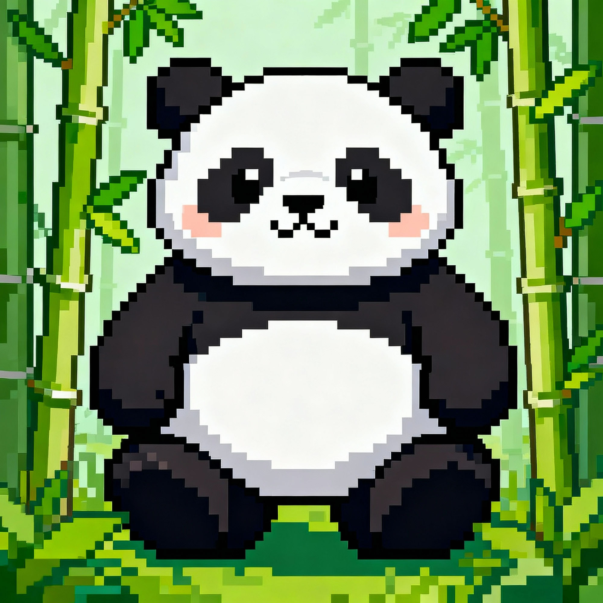 Panda Pixel Art - AI Generated & Customizable