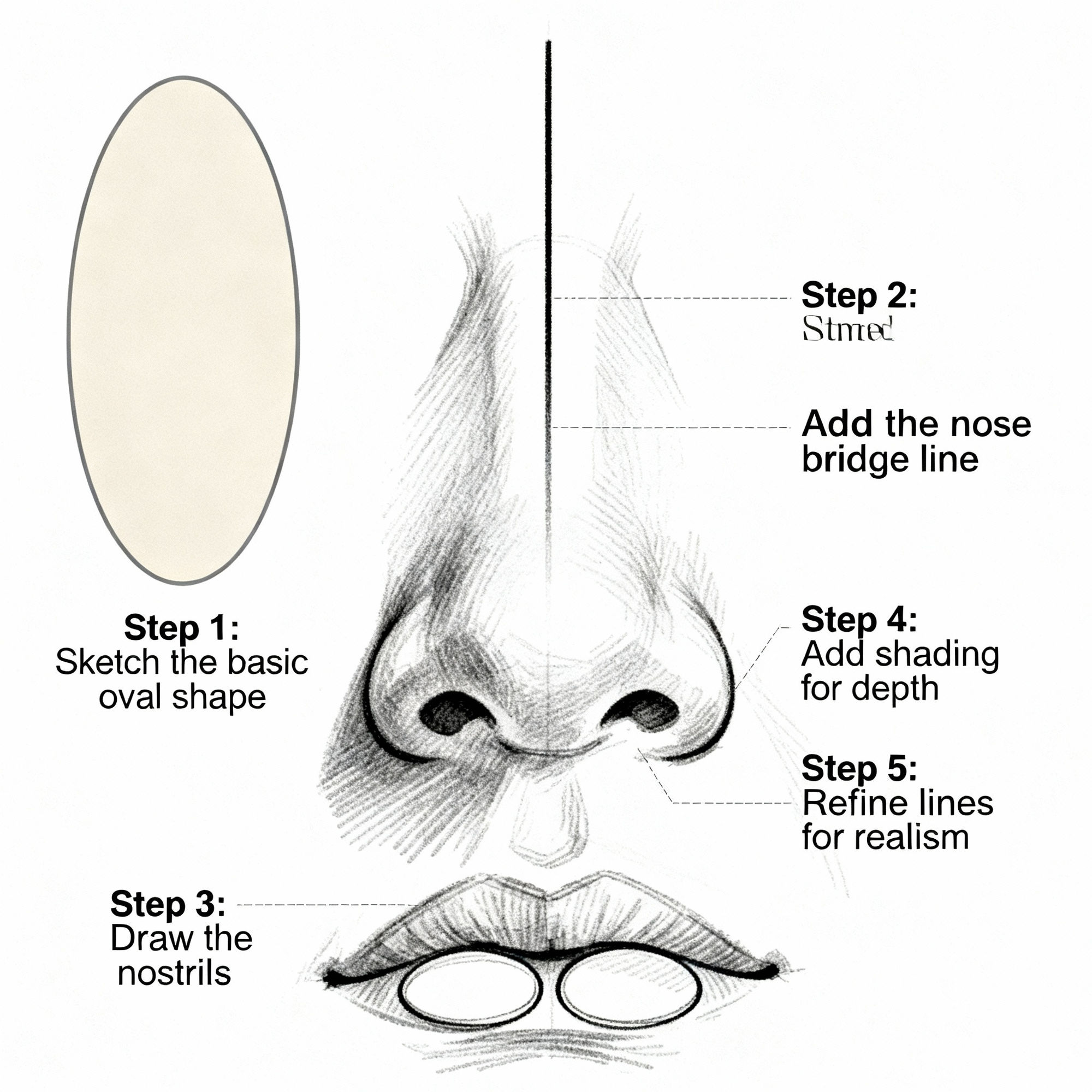 Nose Easy Drawing - Simple Tutorials & AI Art