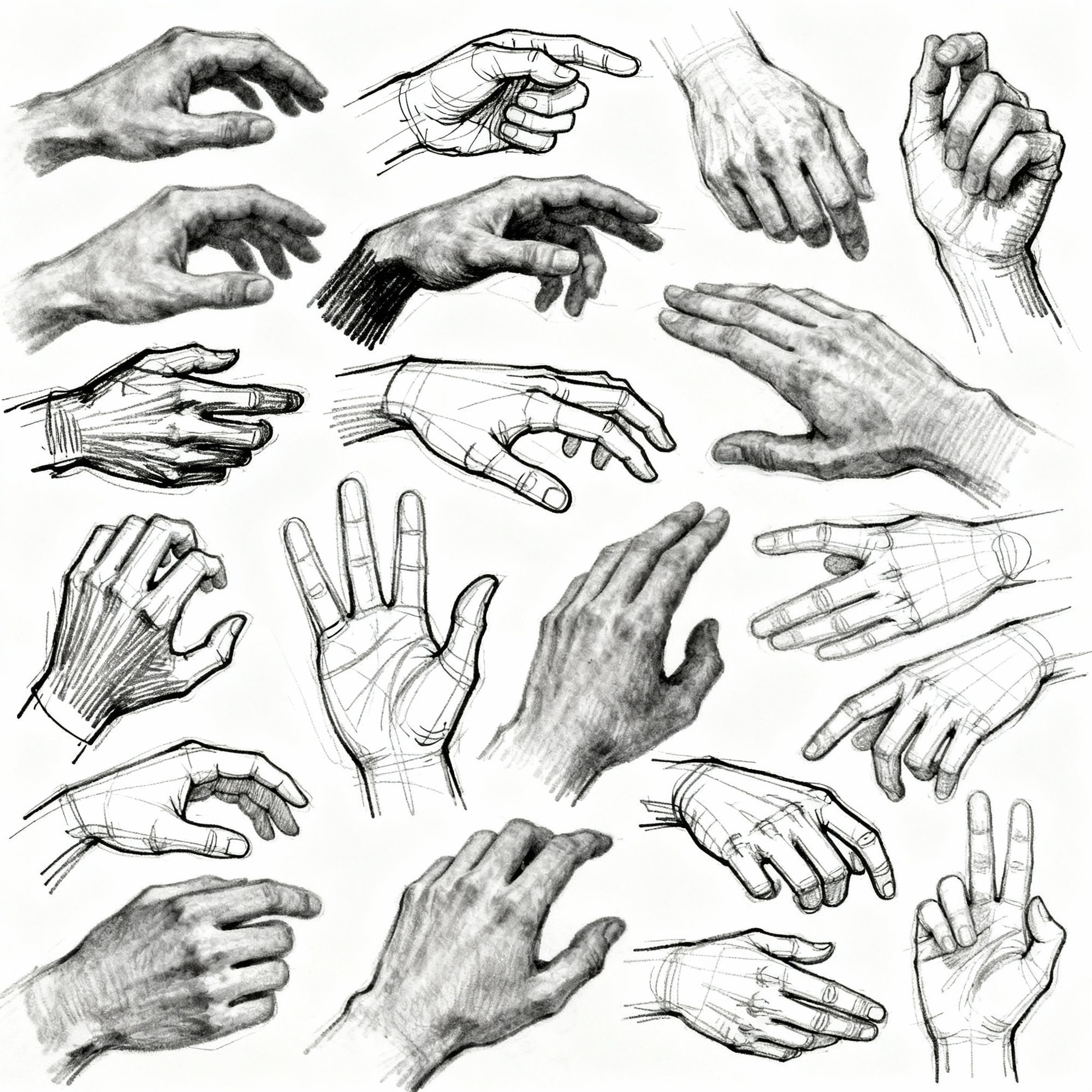 Hand References Drawing - AI Art Gallery